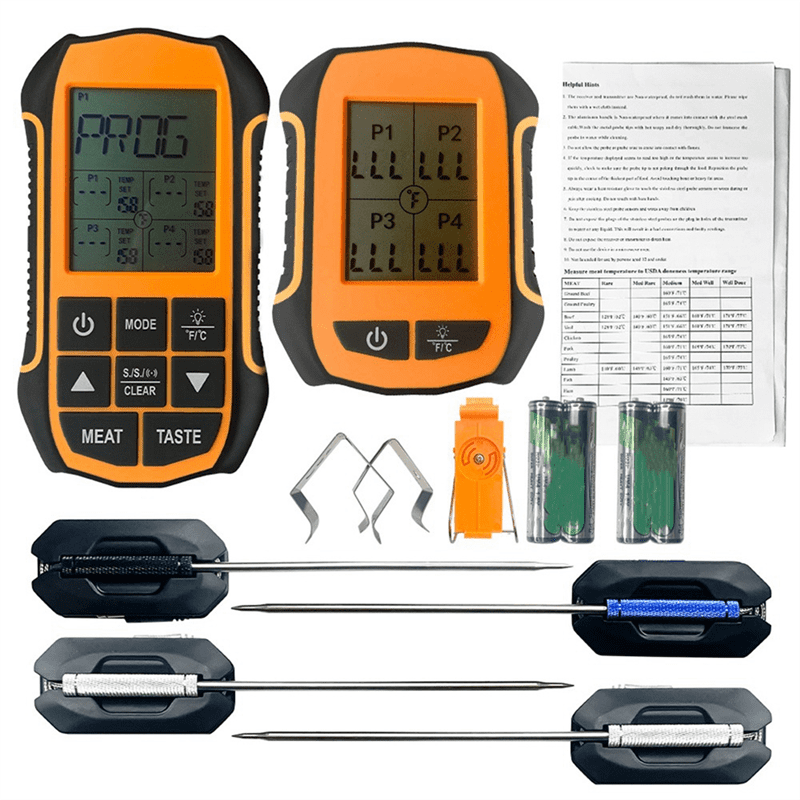 BBQ Cooking Food Thermometer Wireless Smart Safe Grill Thermometer ...