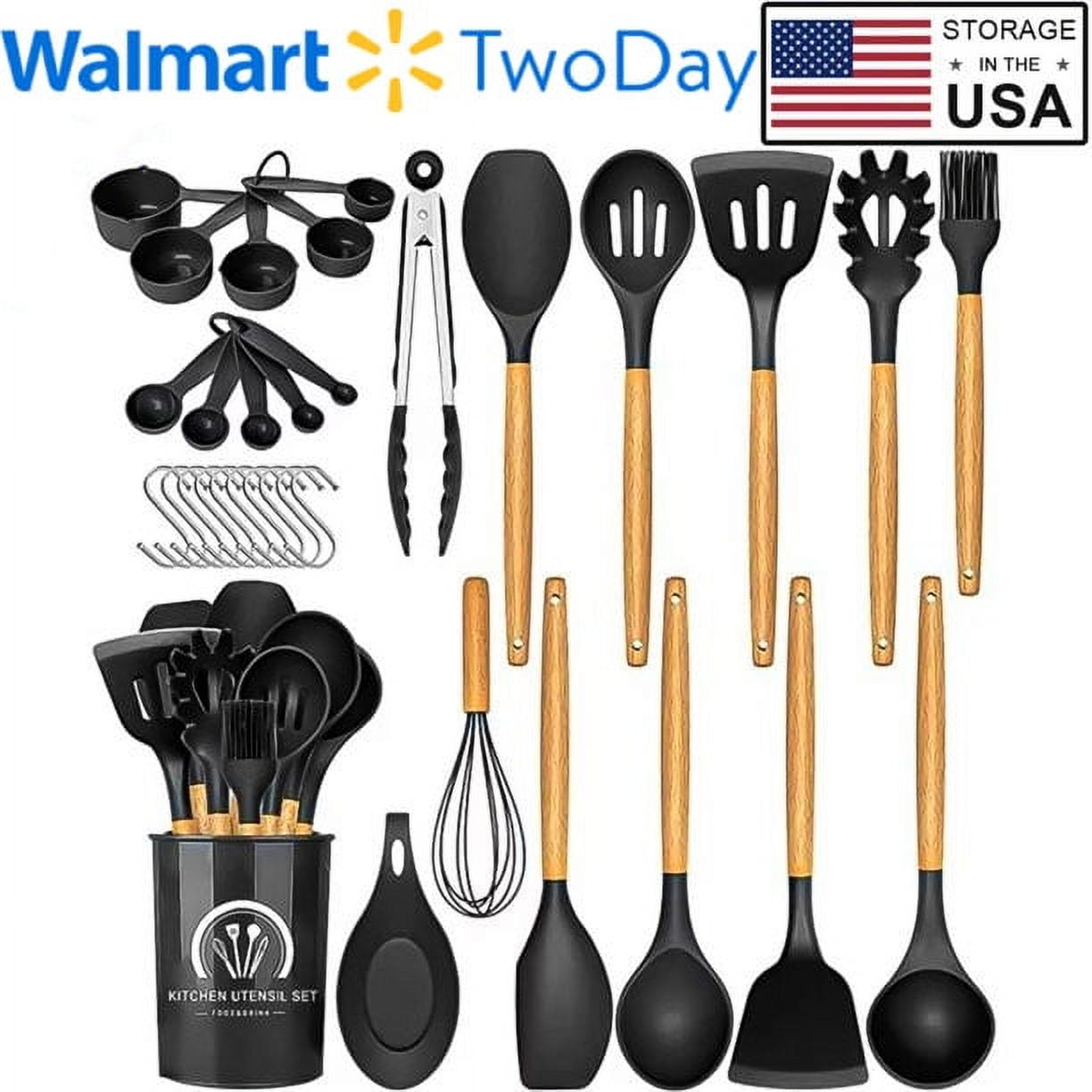 33-Piece BBQ Cooking Utensils Set, Silicone, Heat Resistant, Non-Stick ...