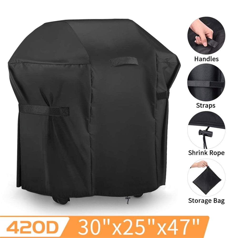 "KIND DO WAY Barbeque Grill Cover 30""x25""x47"", 420D Heavy Duty Nylon, UV Protection ...