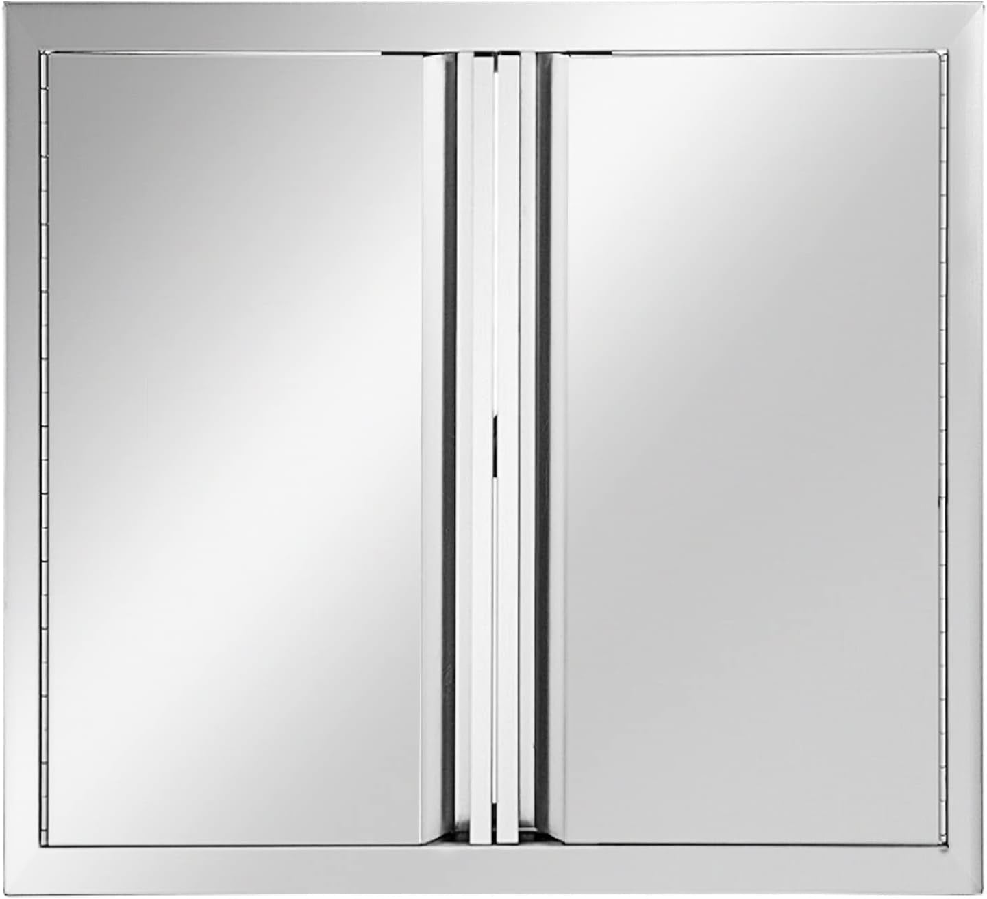 BBQ Double Access Doors Stainless Steel;26" W x 24" H inch Double Wall ...