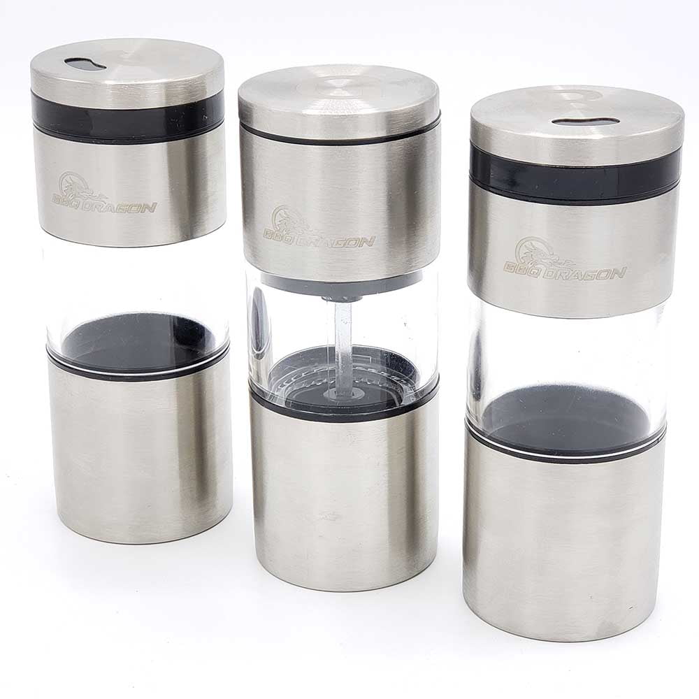 BBQ Dragon 3 Piece Stainless Steel Spice Shaker Set with Powerful ...