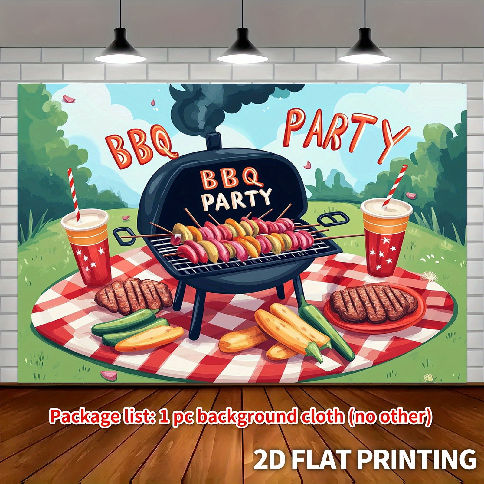 BBQ Family Party Backdrop Rustic Summer Outdoor BBQ Photography ...