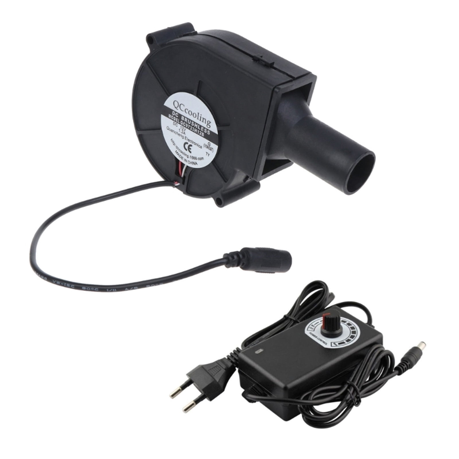 BBQ Fan 12V 1.2A 4300RPM Air Blower Adjustable Speed For Barbecue ...