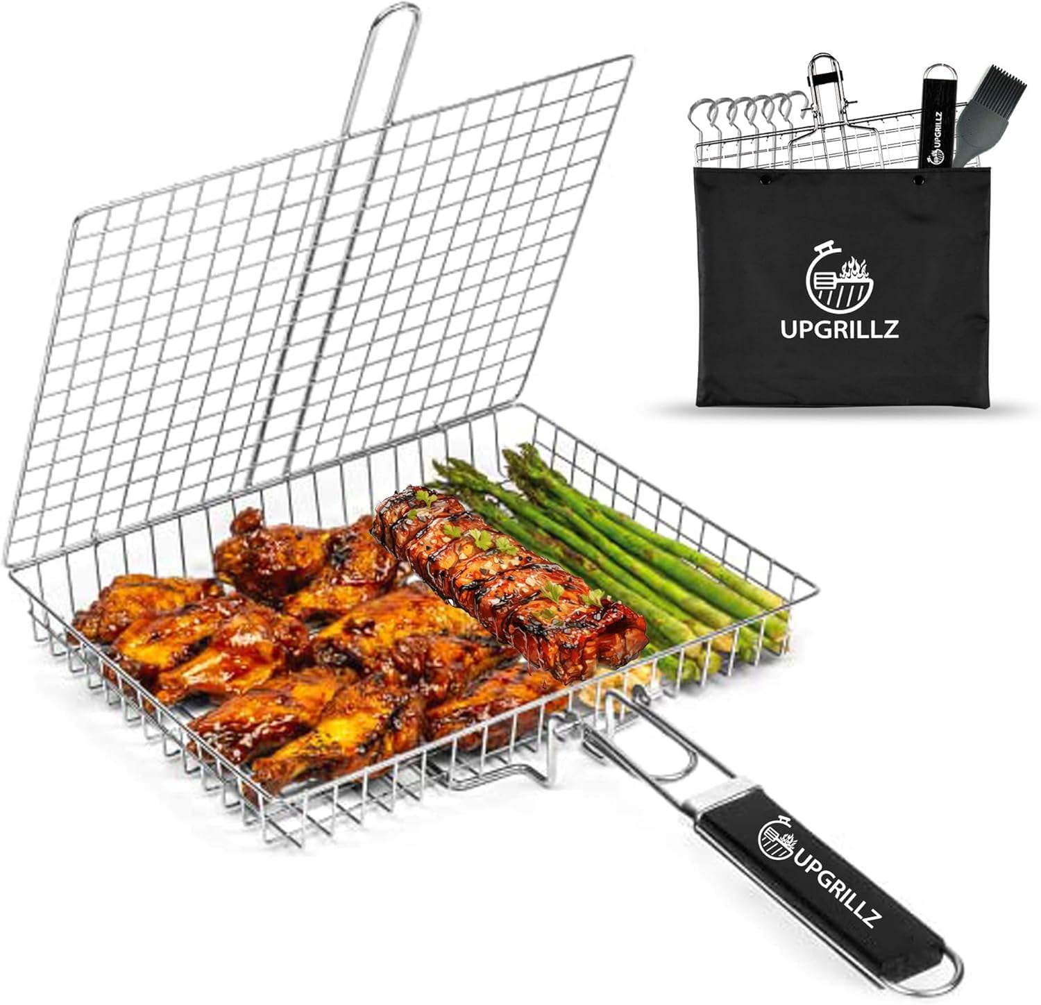 BBQ Fish Grill Basket for Outdoor Grill, Stainless Steel Vegetable ...