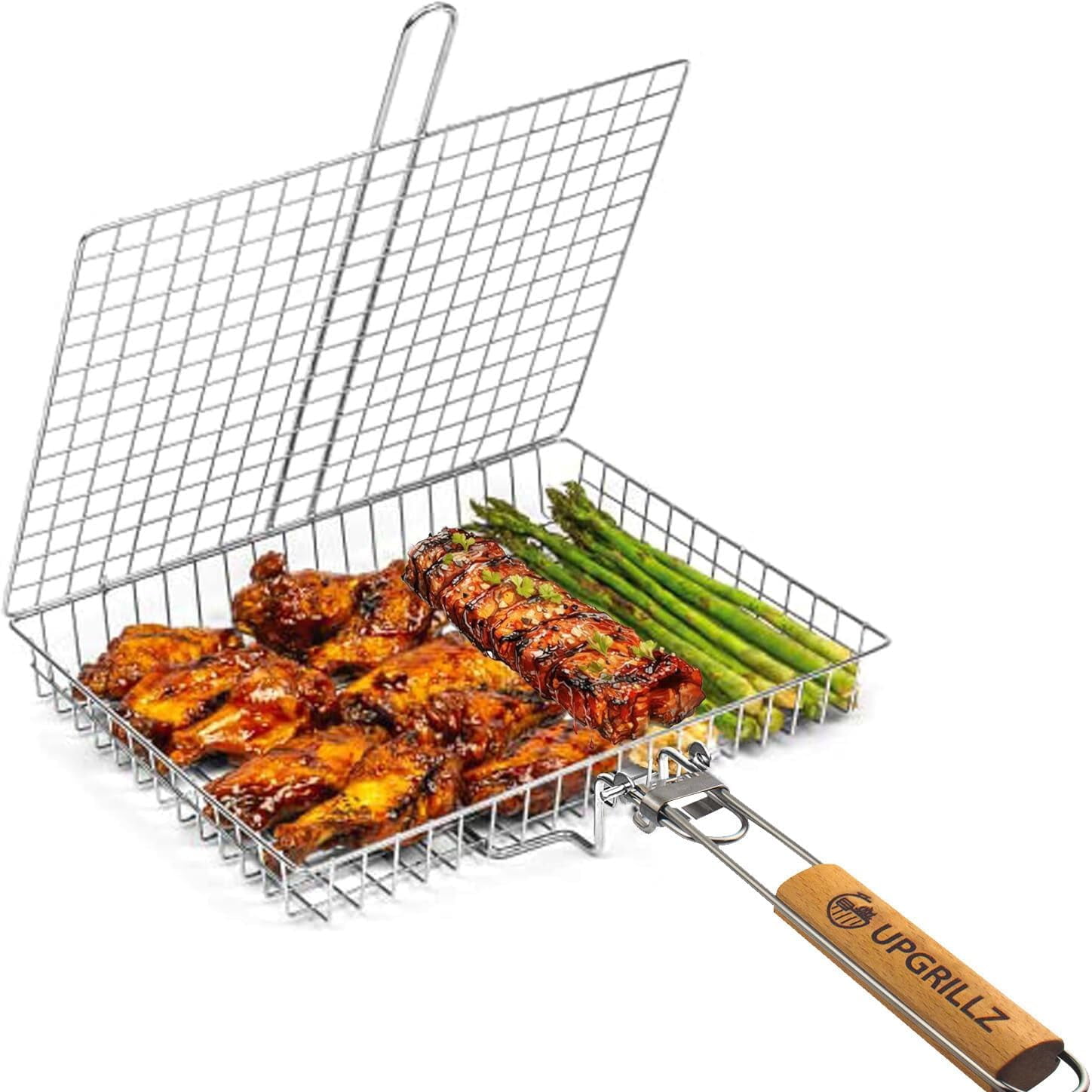 BBQ Fish Grill Basket for Outdoor Grill, Stainless Steel Vegetable ...
