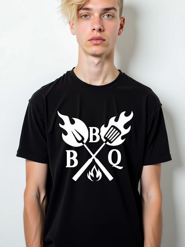 BBQ Flame Grilling Tee Mens graphic t shirts black elegantly casual ...