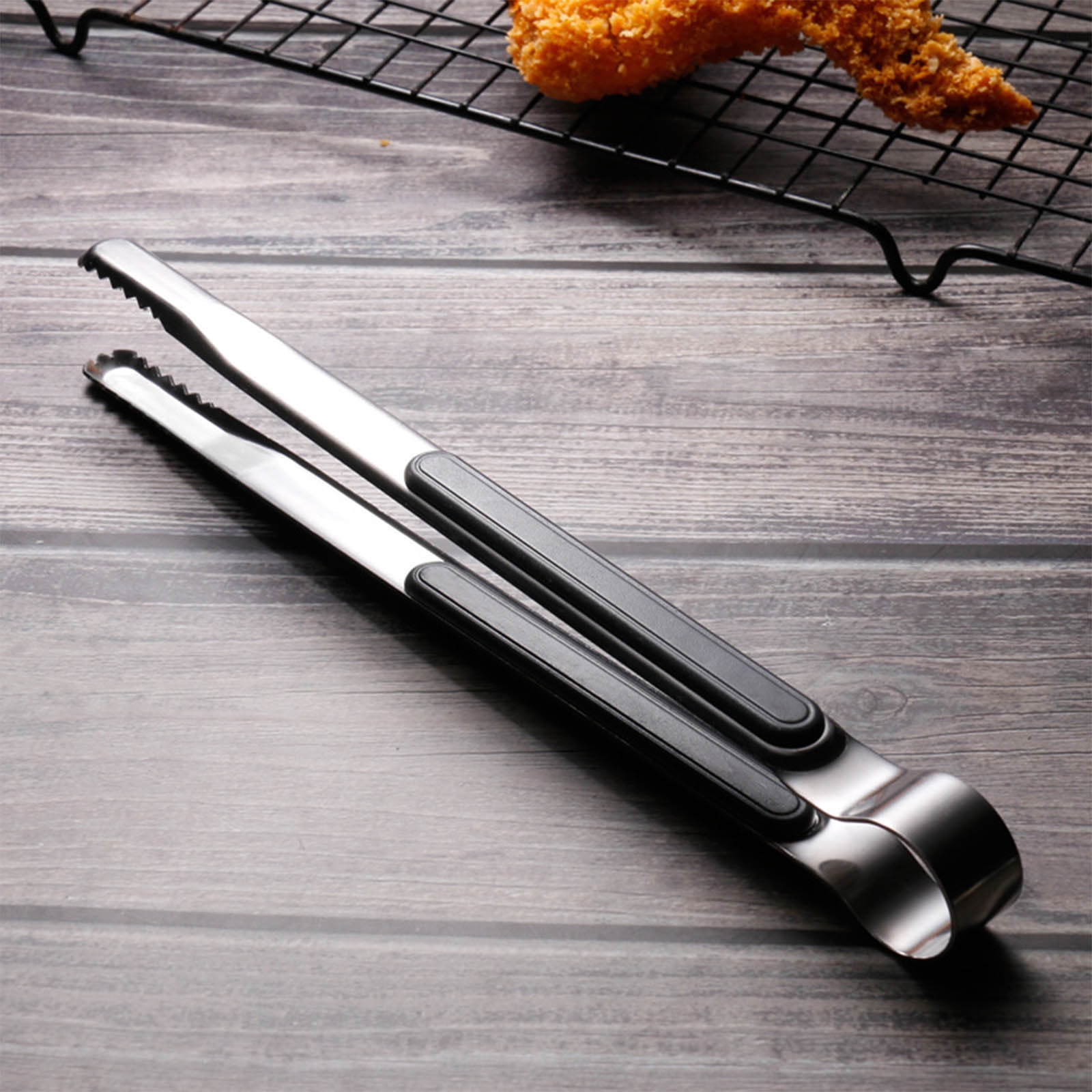 BBQ Food Clip Stainless Steel 25.5cm Barbecue Tongs Outdoor Cooking ...