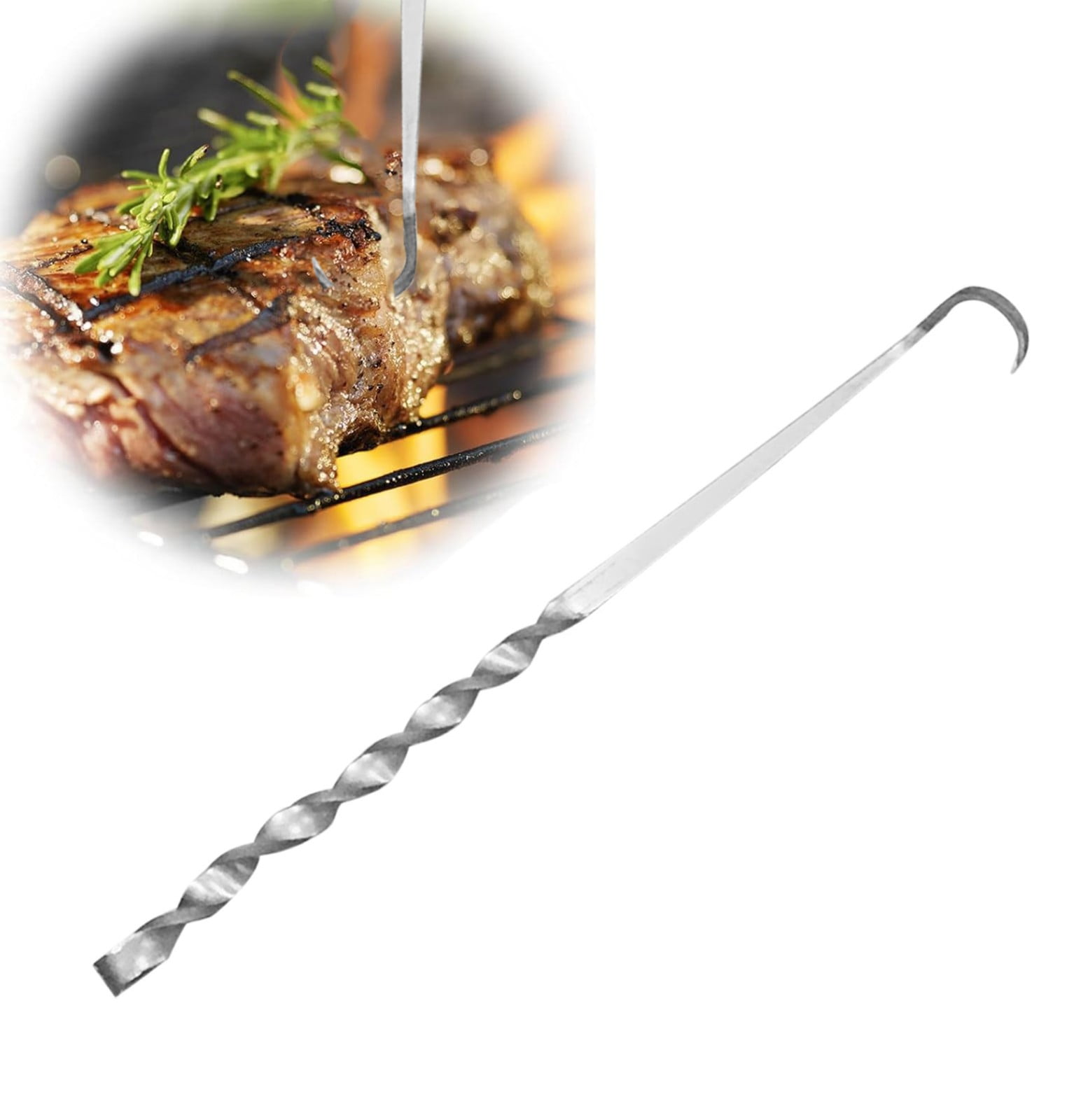 BBQ Food Flipper Meat Hook：Flips Cooking Turners Hooks, Stainless Steel ...