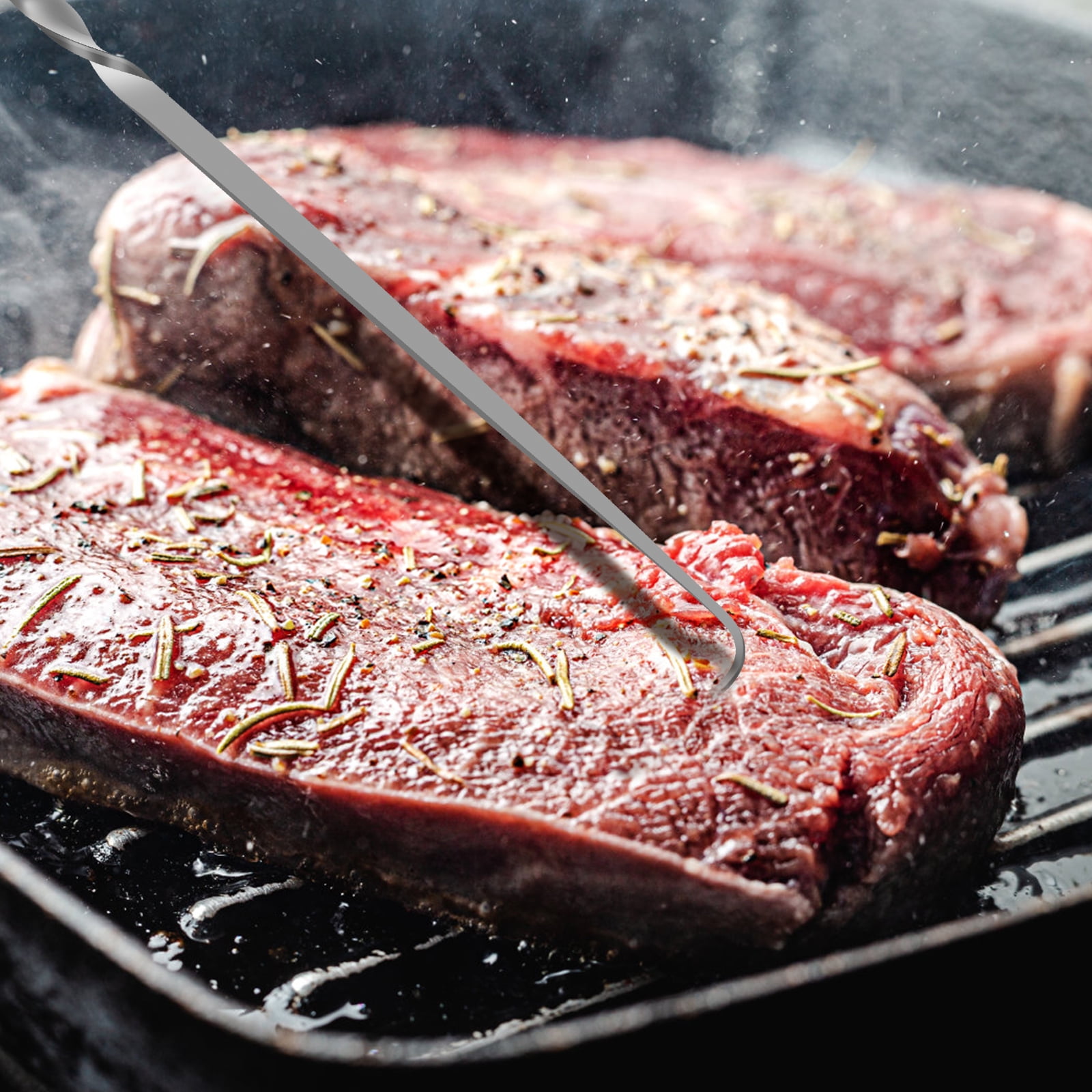 BBQ Food Flipper Stainless Steel Meat Flipper Hook Heat Resistant BBQ ...