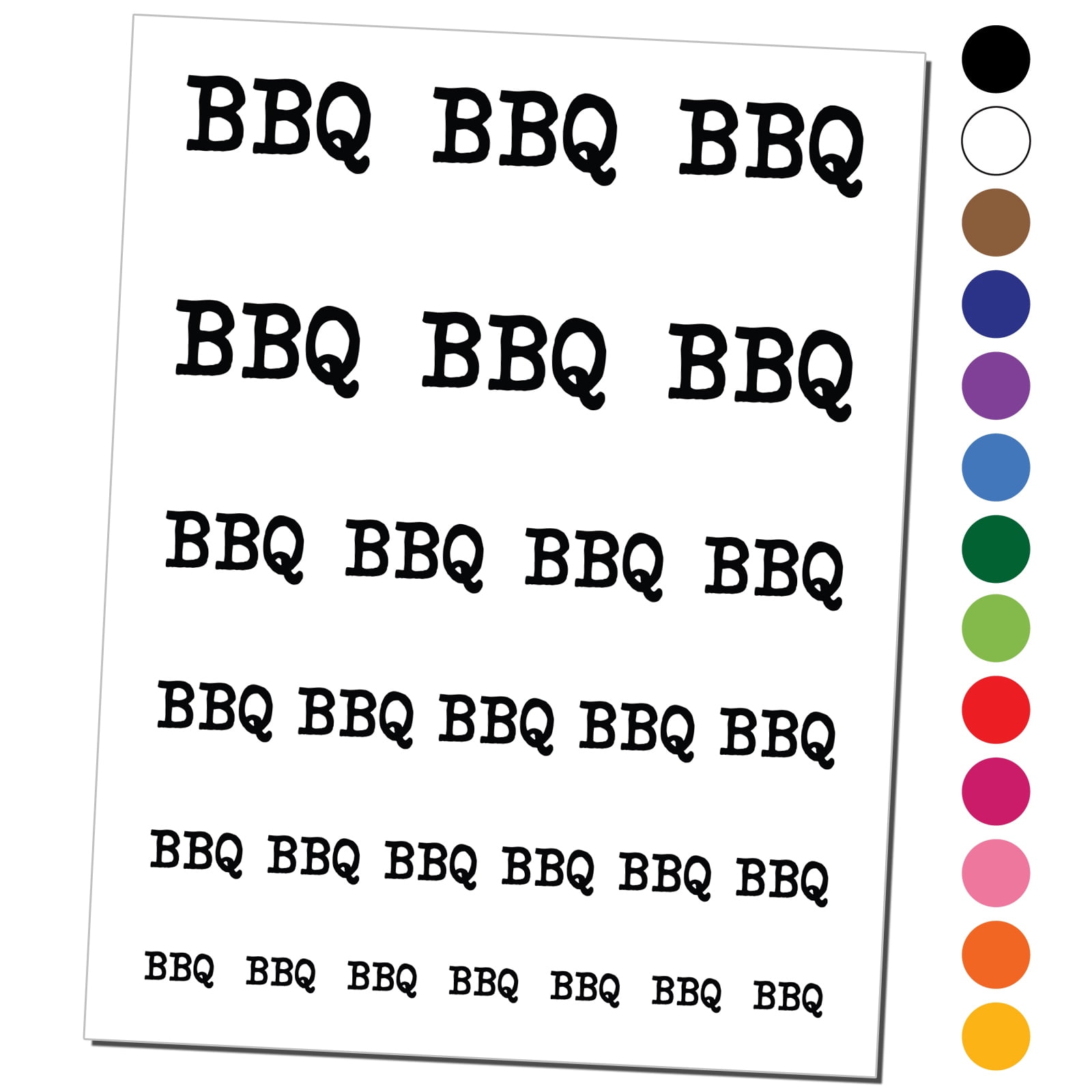 BBQ Fun Text Water Resistant Temporary Tattoo Set Fake Body Art ...