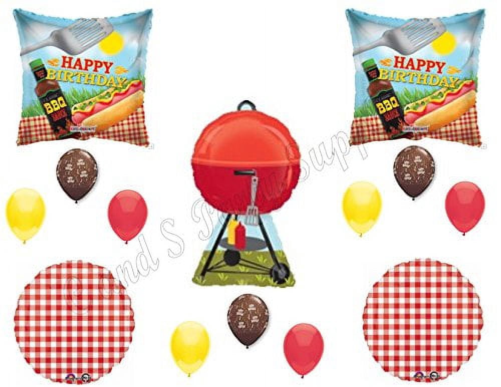 BBQ GRILL COOKOUT 14 pc Happy Birthday Party Balloons Decoration ...