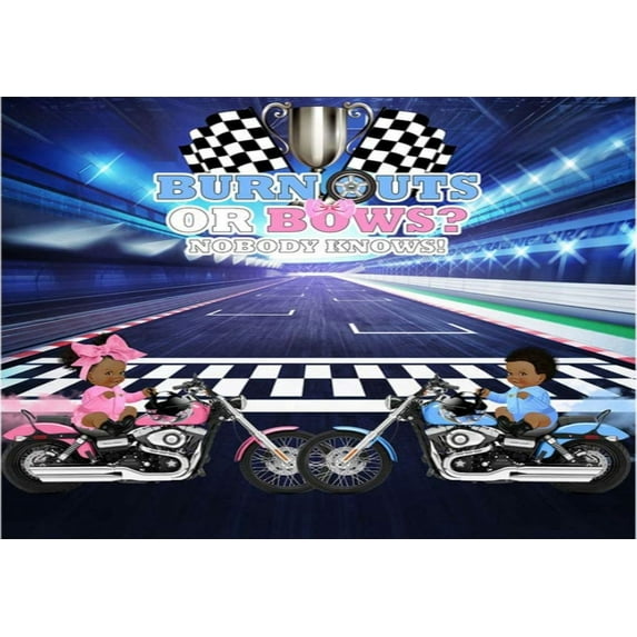 BBQ Gender Reveal Backdrop He or She Boy or Girl Baby Shower Birthday ...