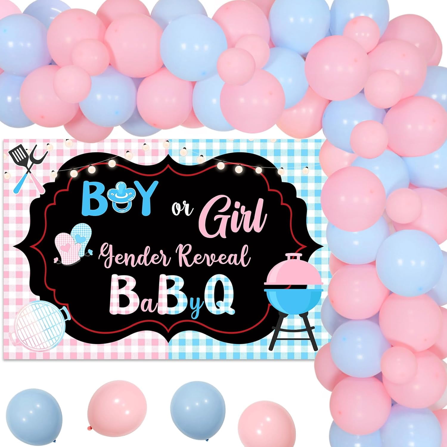 BBQ Gender Reveal Decorations, Baby Q Party Supplies for Boy or Girl ...