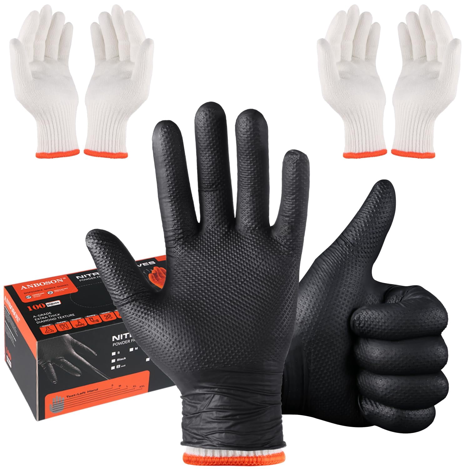 BBQ Gloves for Grilling Disposable Heat Resistant - 100 Nitrile Gloves ...
