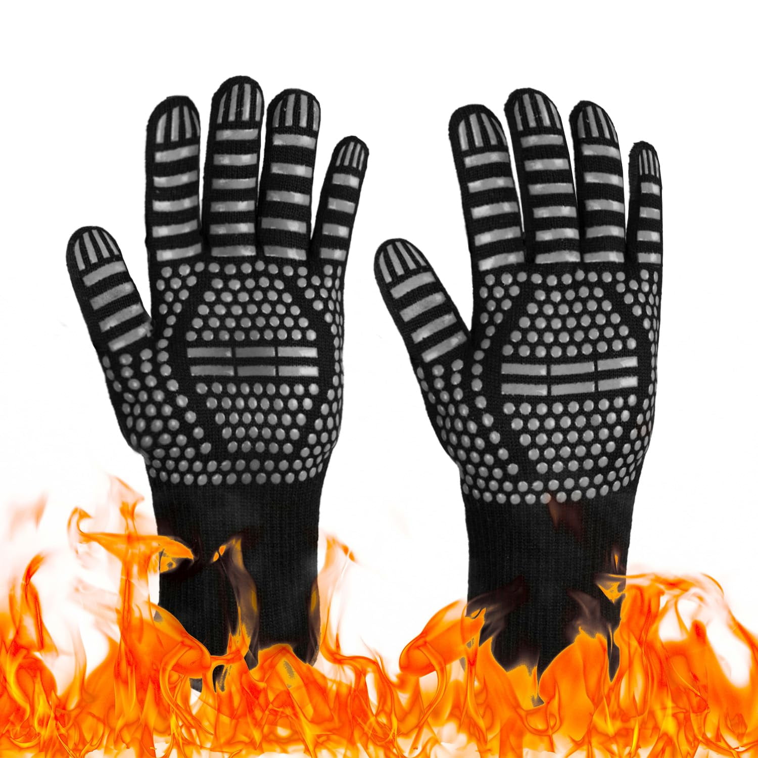 BBQ Gloves Heat and Flame Resistant Protection - Oven and Grill Gloves ...