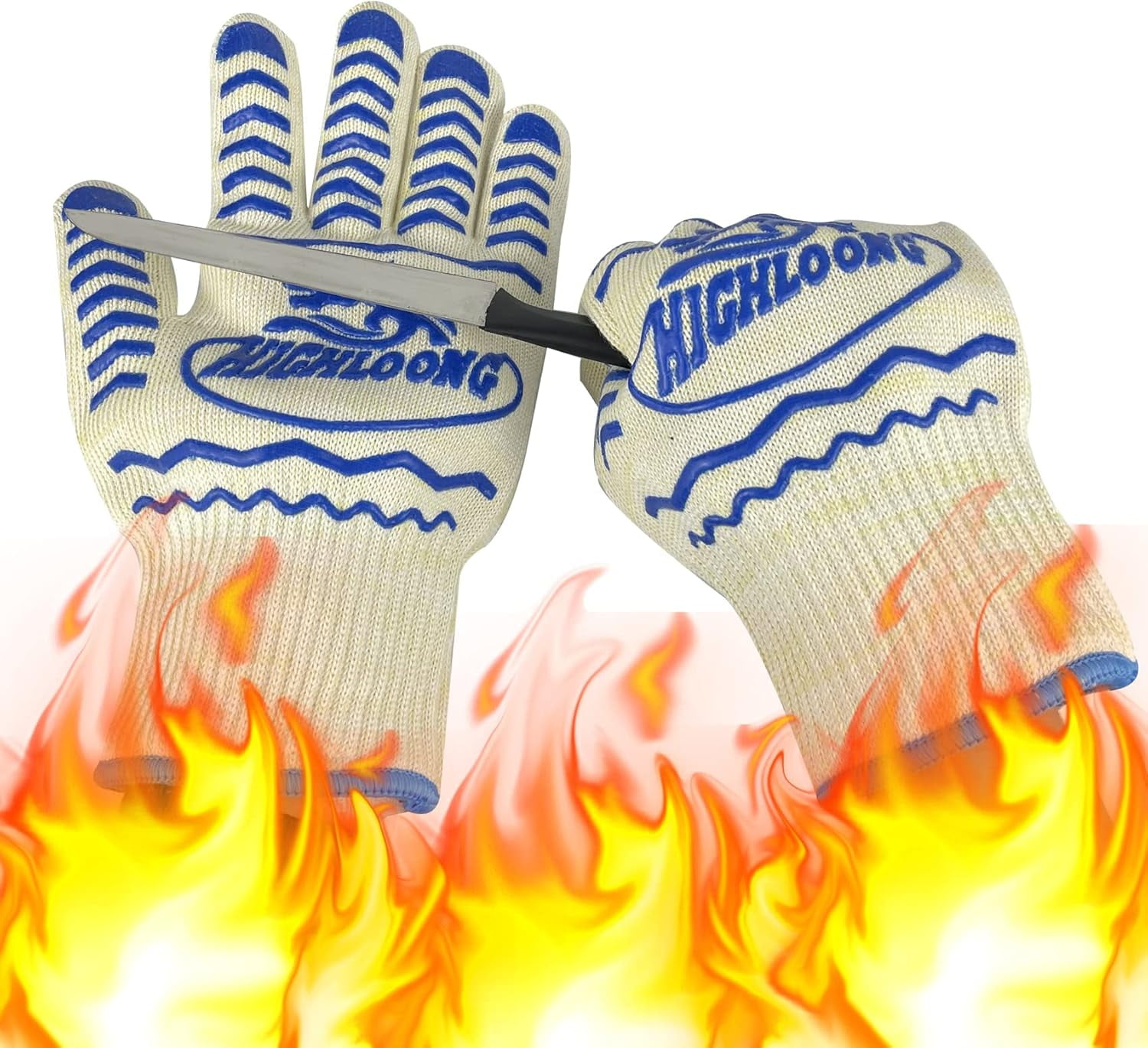 BBQ Gloves, Oven Gloves Original 2 Pack1472℉ Extreme Heat Resistant ...