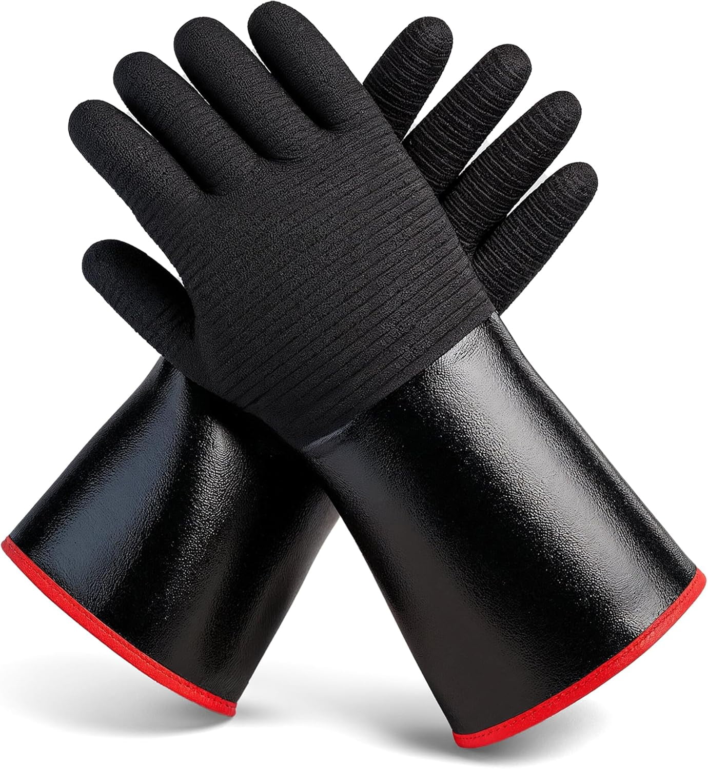 BBQ Gloves - Waterproof and Extreme Heat Resistant up to 932°F - Food ...