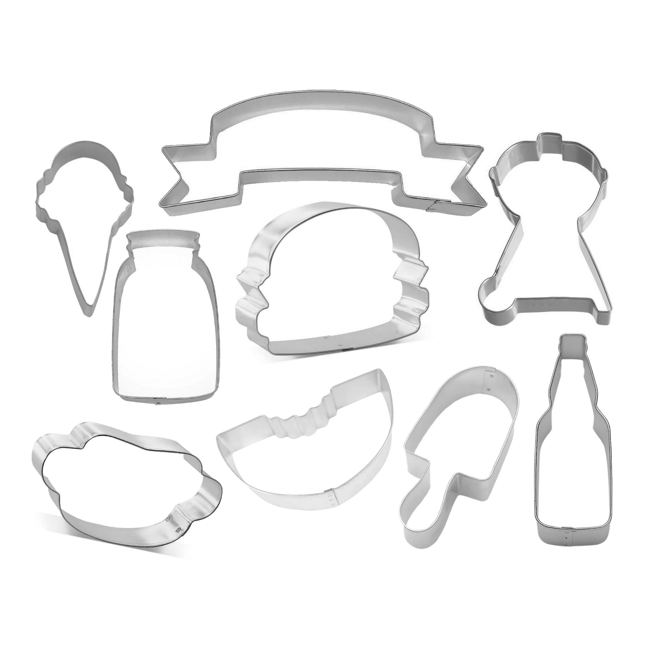 BBQ Grill 9 Piece Cookie Cutter Set - BBQ Grill, Hamburger, Hot Dog ...