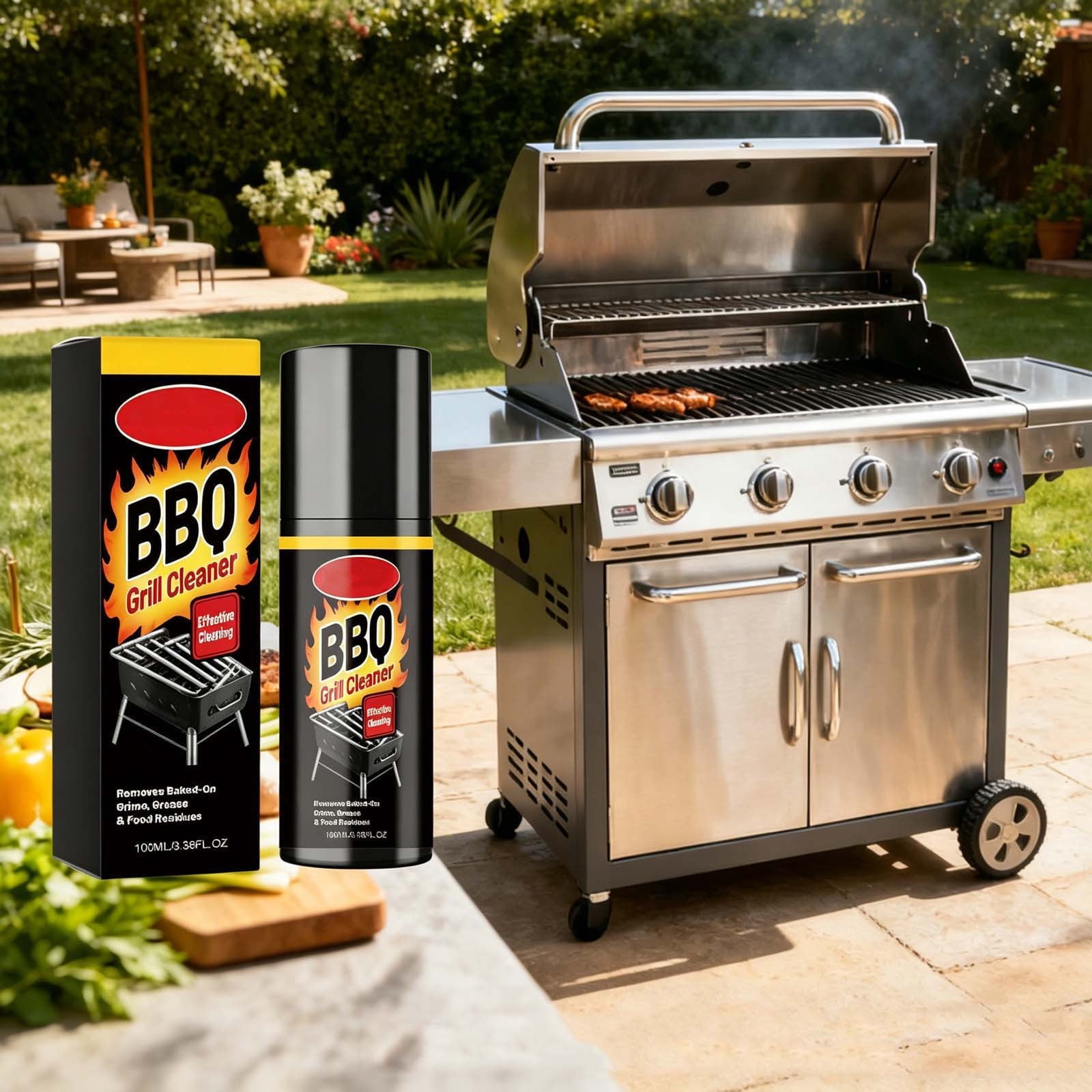 BBQ Grill Cleaner Spray 100ml Heavy Duty Degreaser for Gas and Charcoal ...