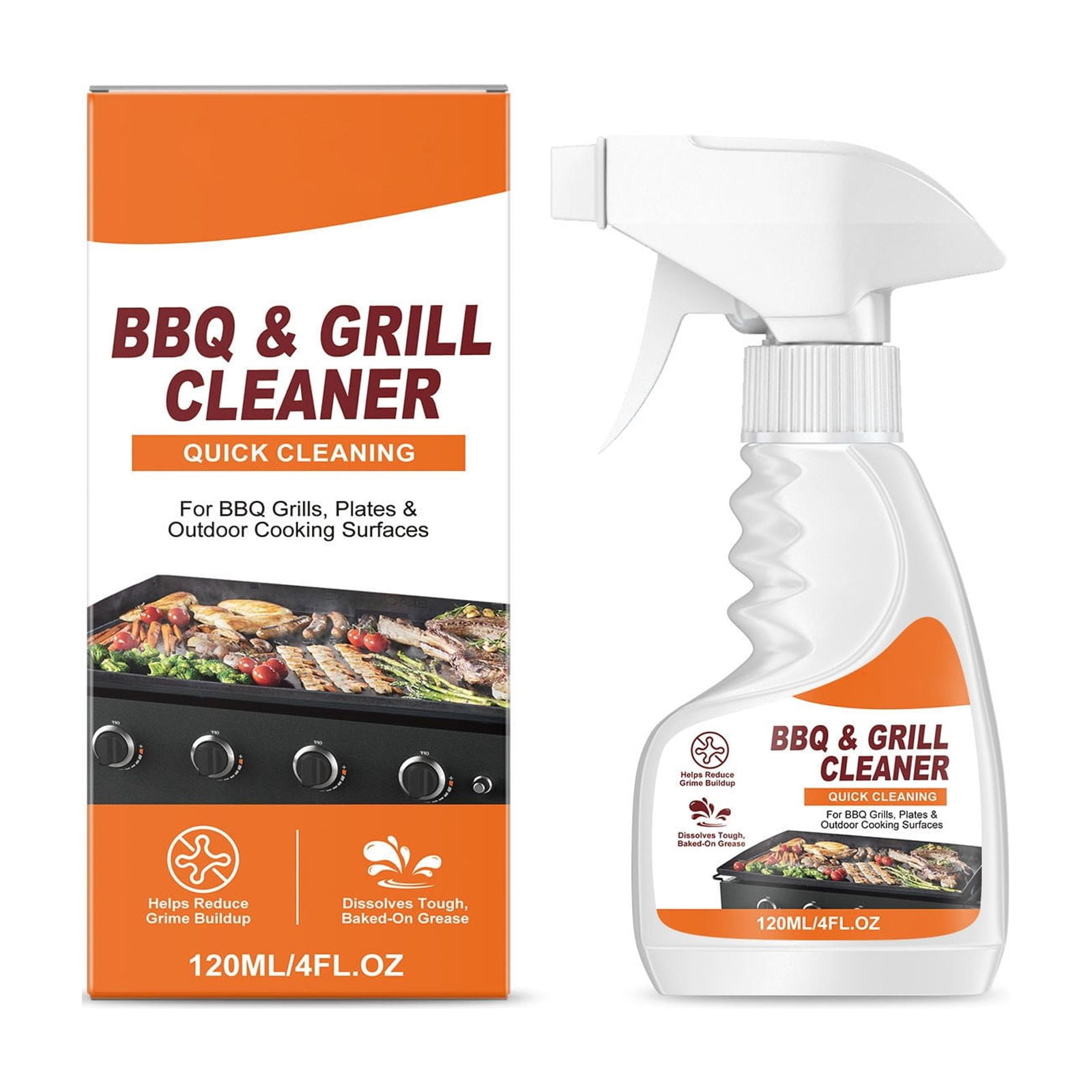 BBQ Grill Cleaner Spray 120ml, Safe for All Grill Types, Powerful ...