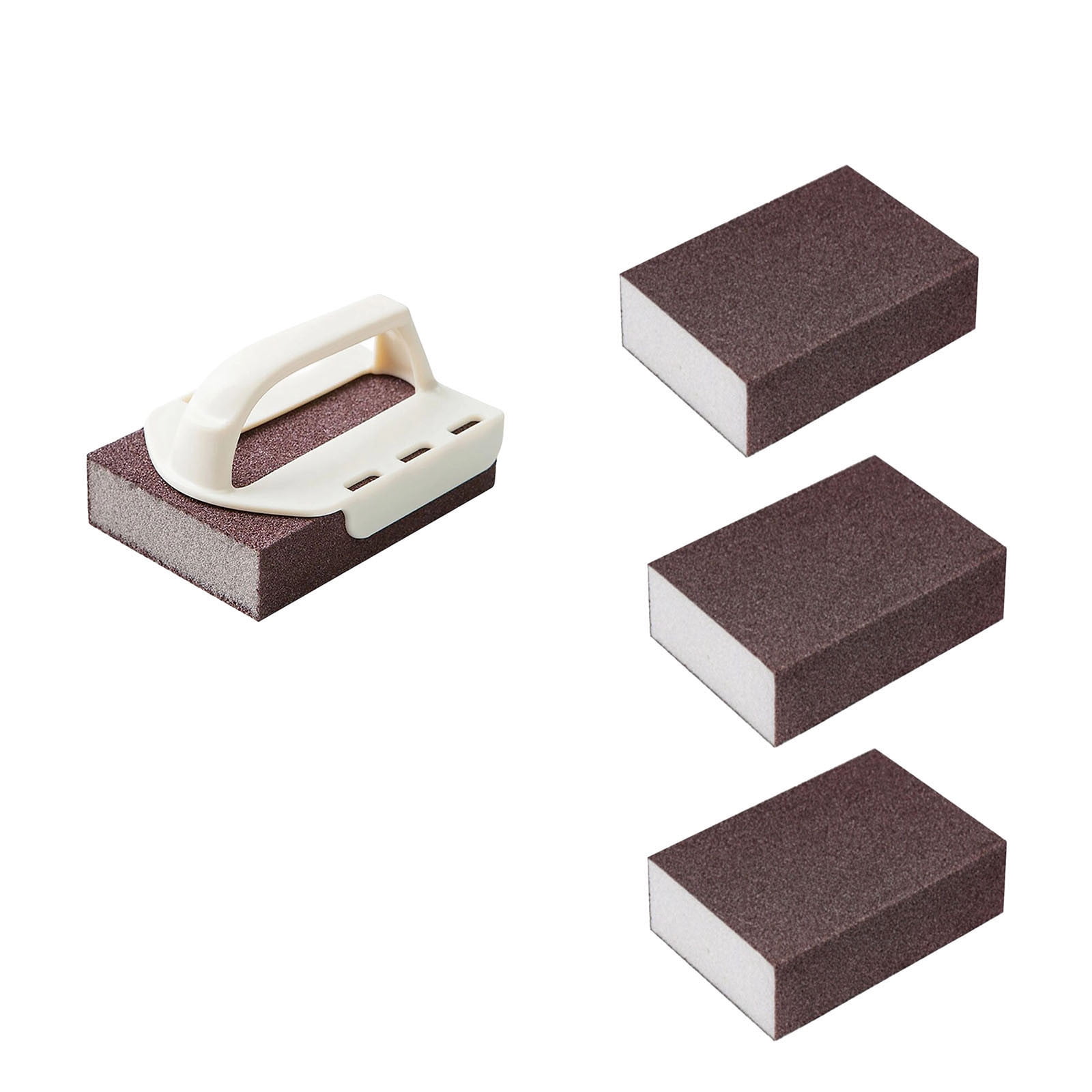 BBQ Grill Cleaning Sponge with Handle and Carbide Brush Rust Eraser ...