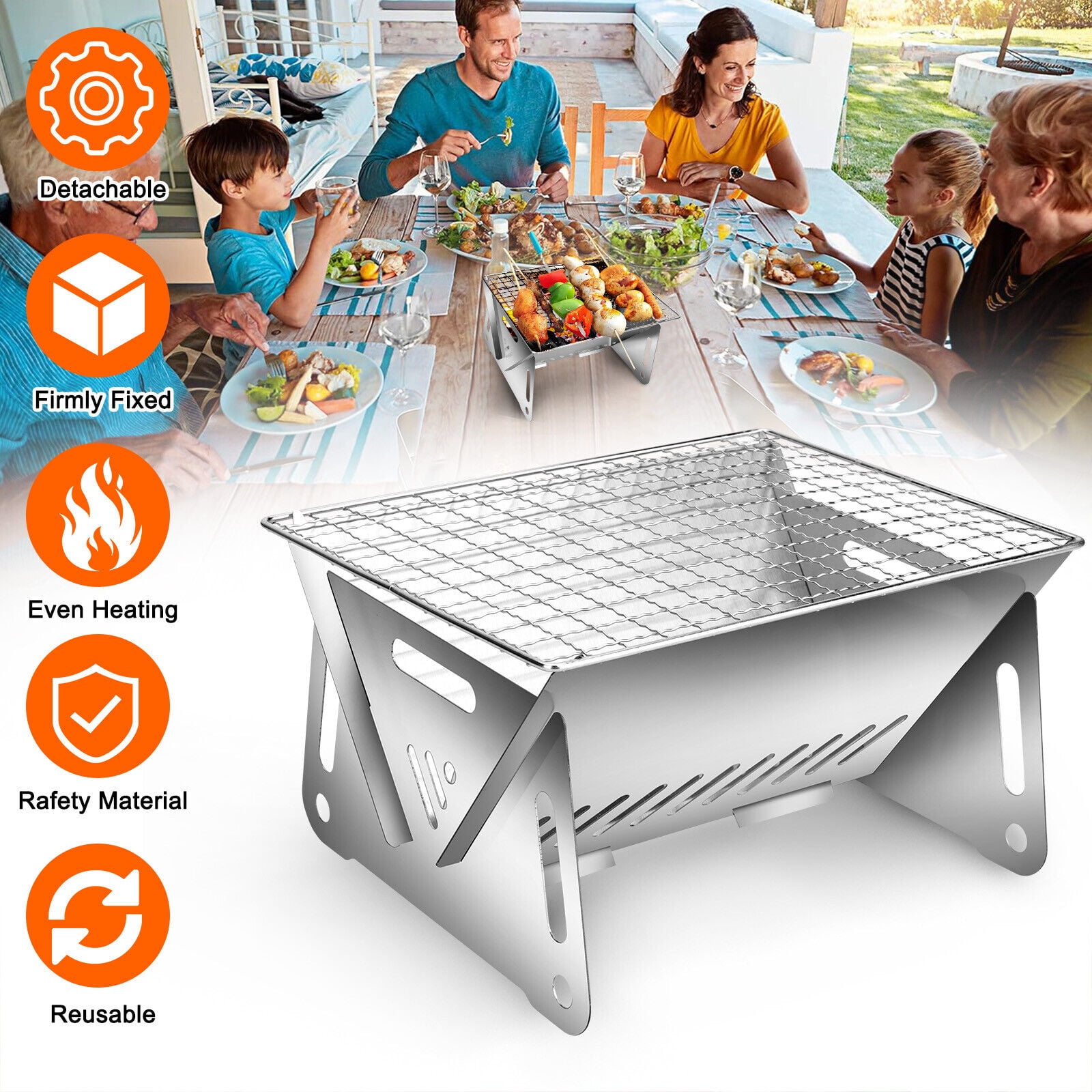 BBQ Grill Outdoor Folding Card Furnace Stainless Steel Incinerator ...