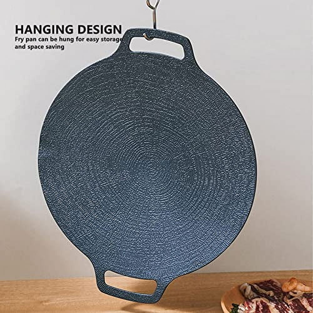 BBQ Grill Pan, Cast Iron Camping Grill Plate Versatility Cassette Stove ...