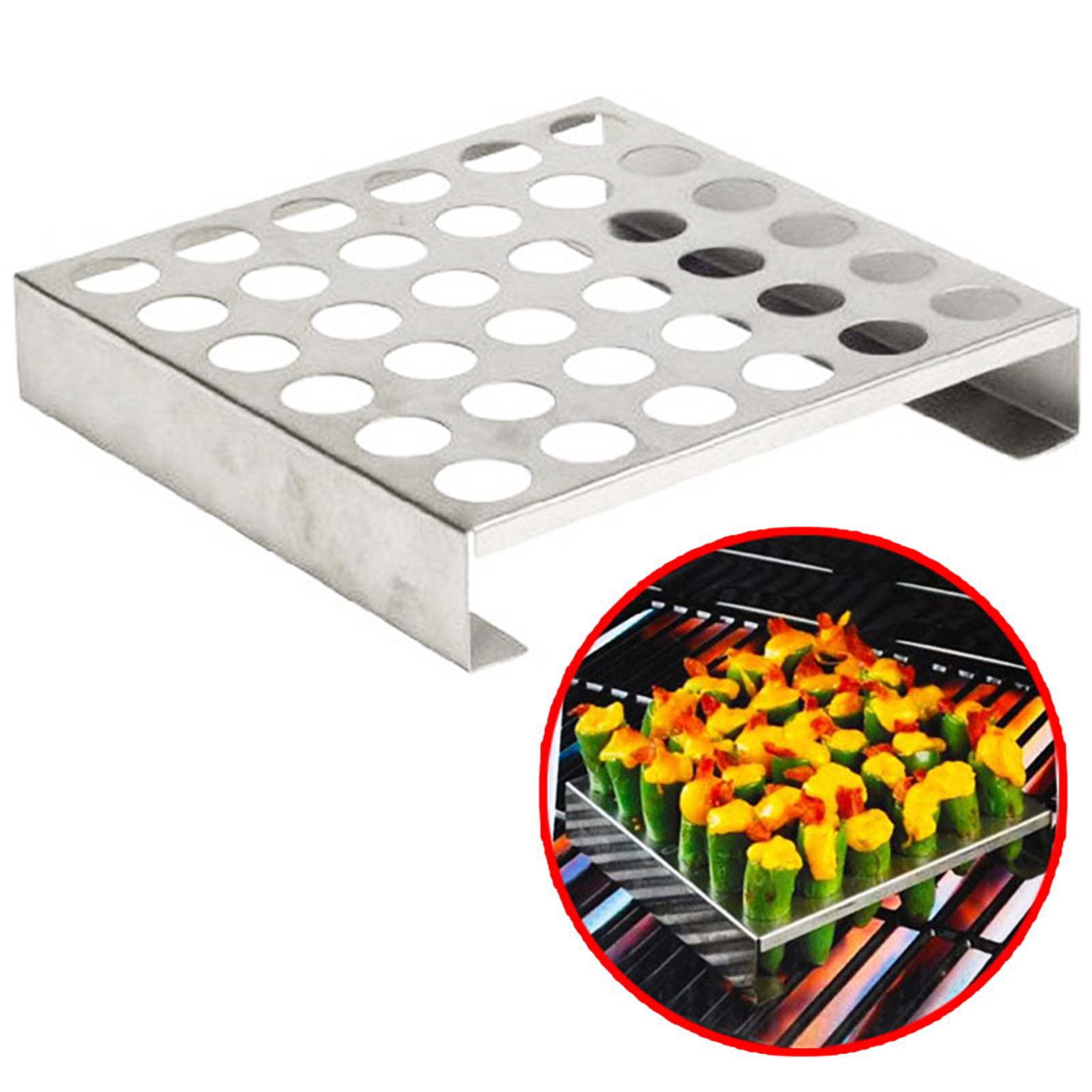 BBQ Grill Rack with 36 Holes - Large Capacity - Heat-Resistant - Food ...