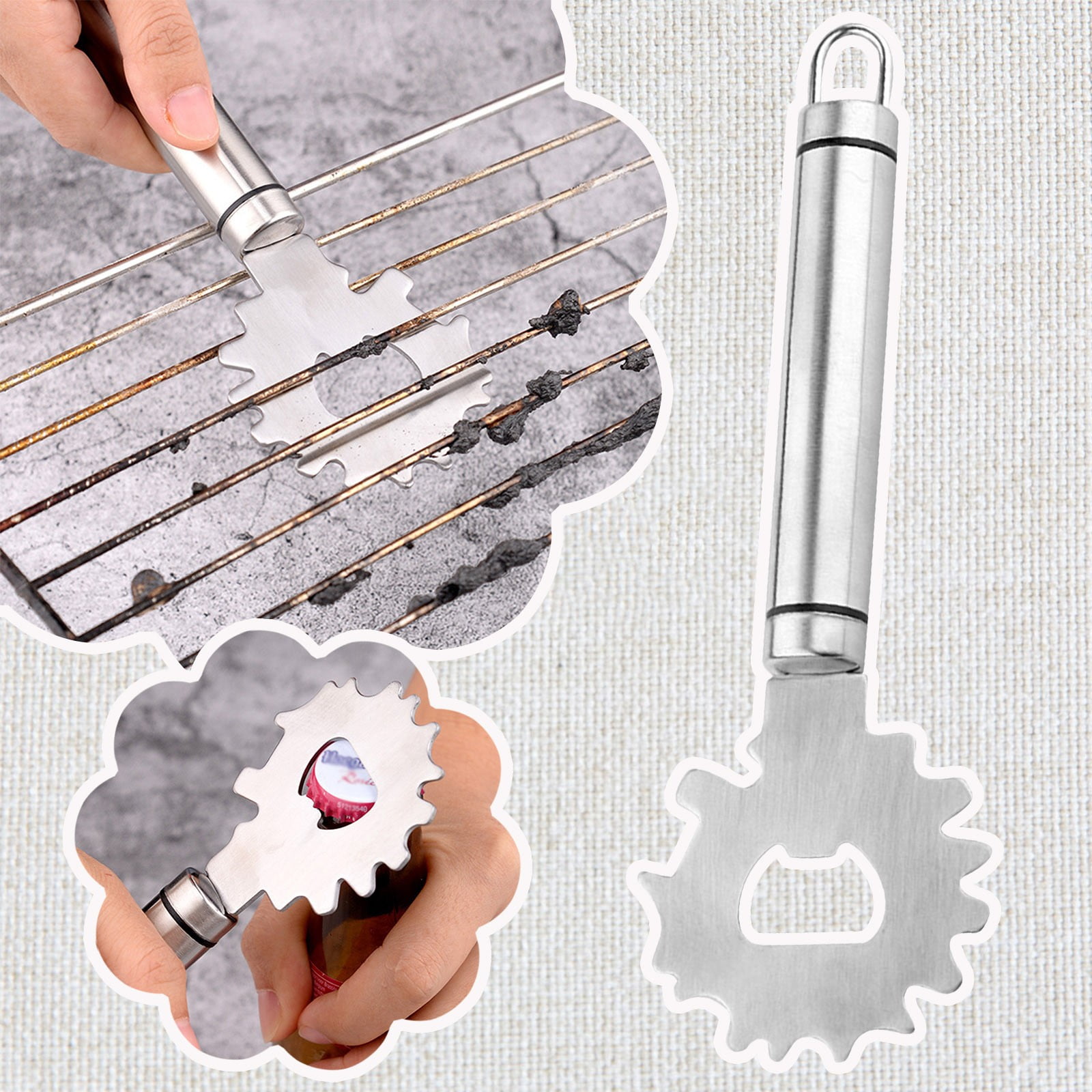 BBQ Grill Scraper Stainless Steel Cleaner Purpose Baking Net Scraper ...