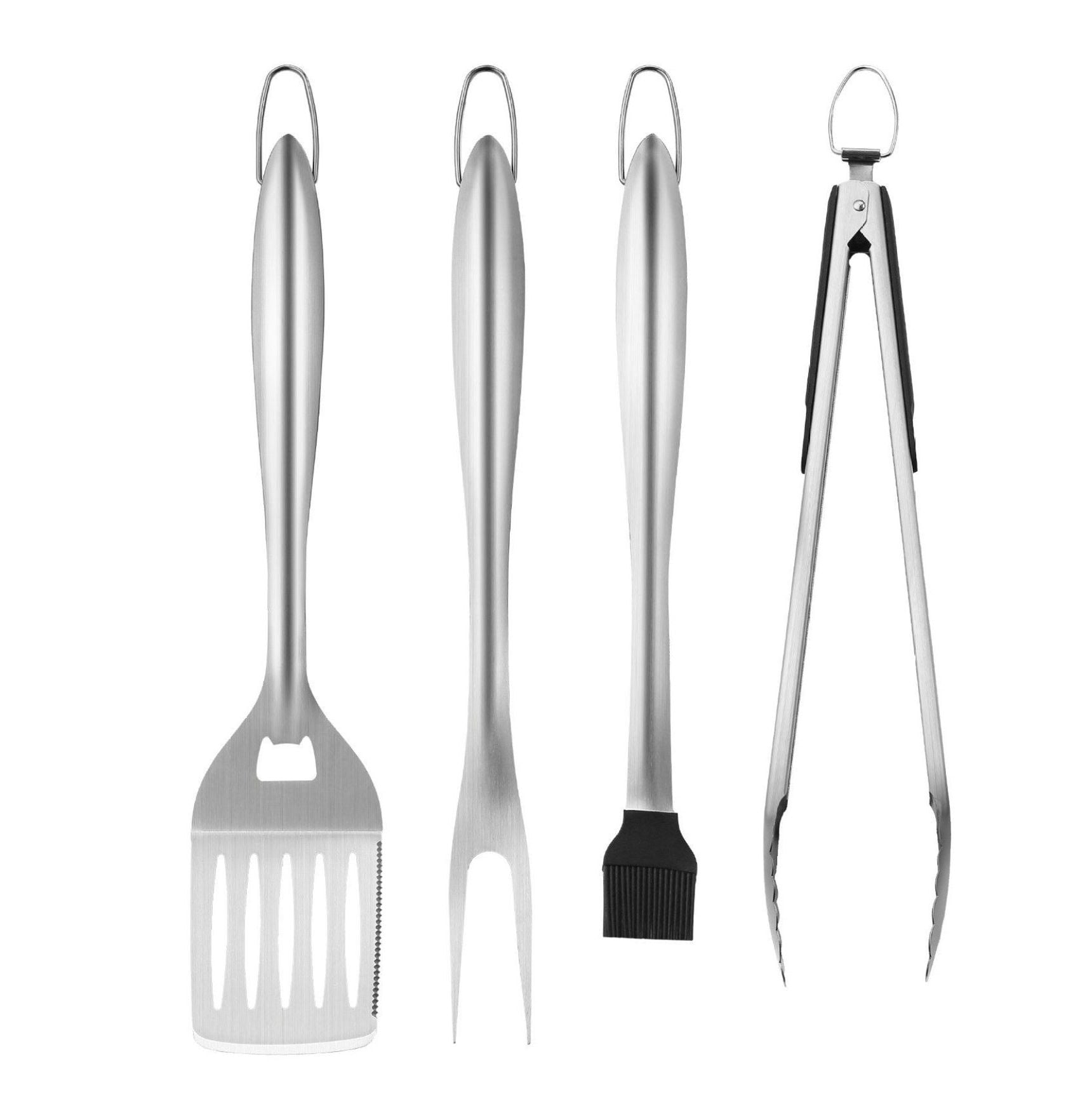 BBQ Grill Tool Set 4PCS - Stainless Steel Barbecue Utensils ...