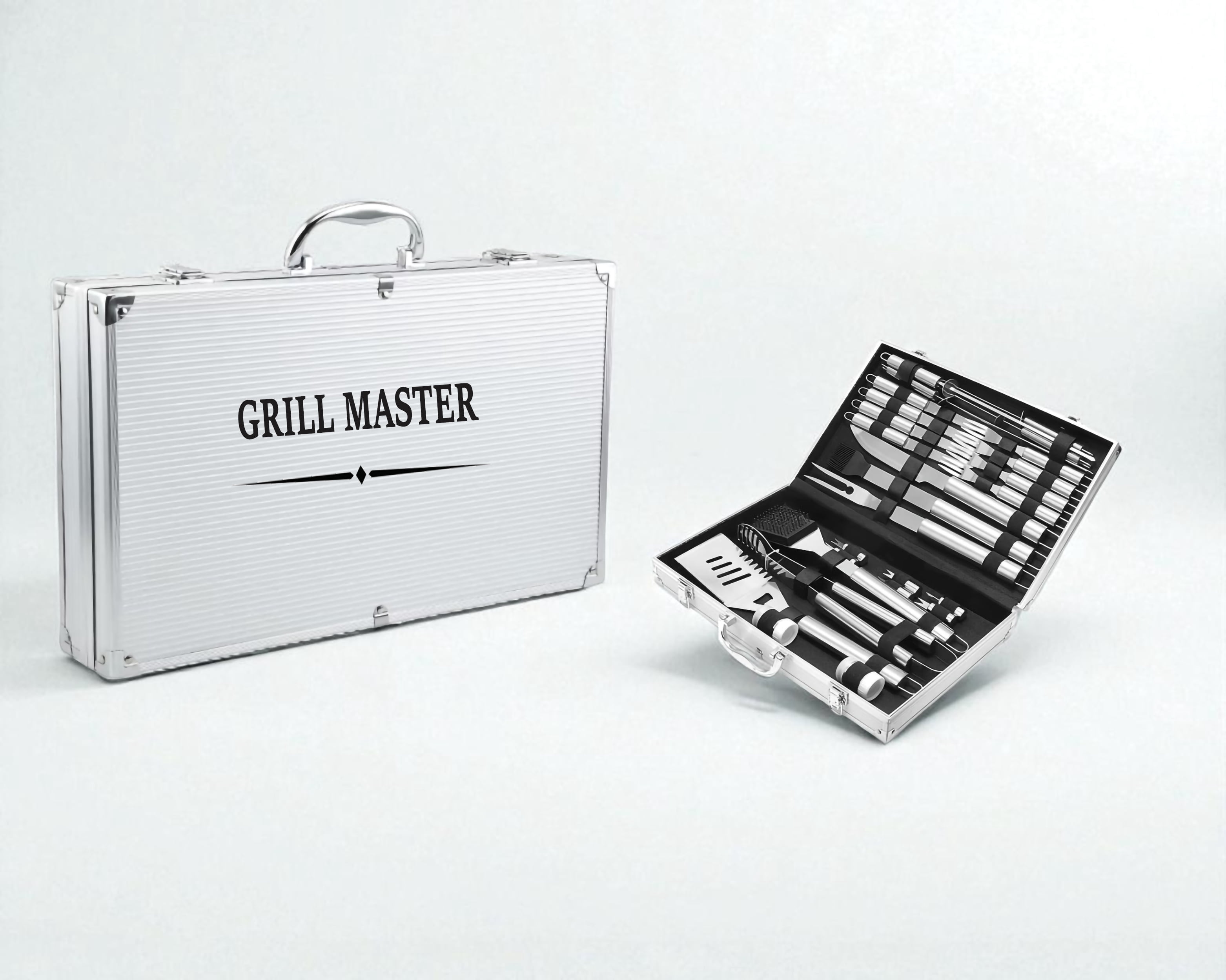 BBQ Grill Tool Set with Aluminum Carrying Case – Stainless Steel ...