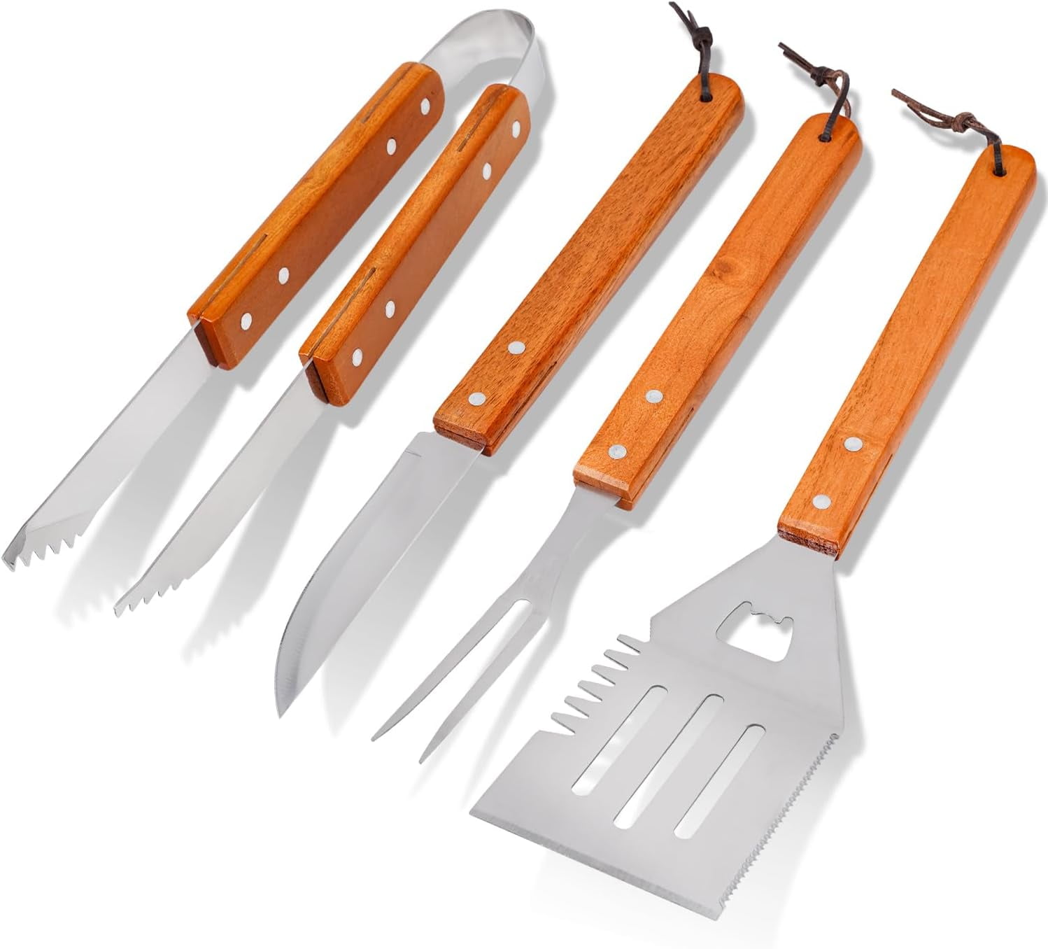 BBQ Grill Tools 4-Piece Set, Stainless Steel Grill Utensils Set for ...