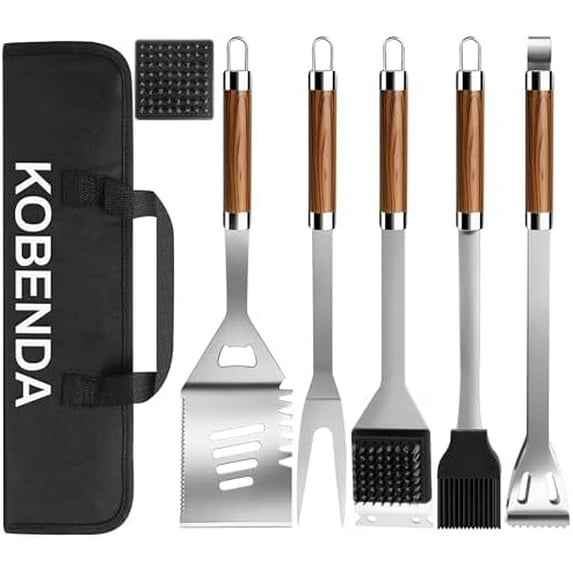BBQ Grill Tools Set, Stainless Steel Grilling Set with Storage Bag ...