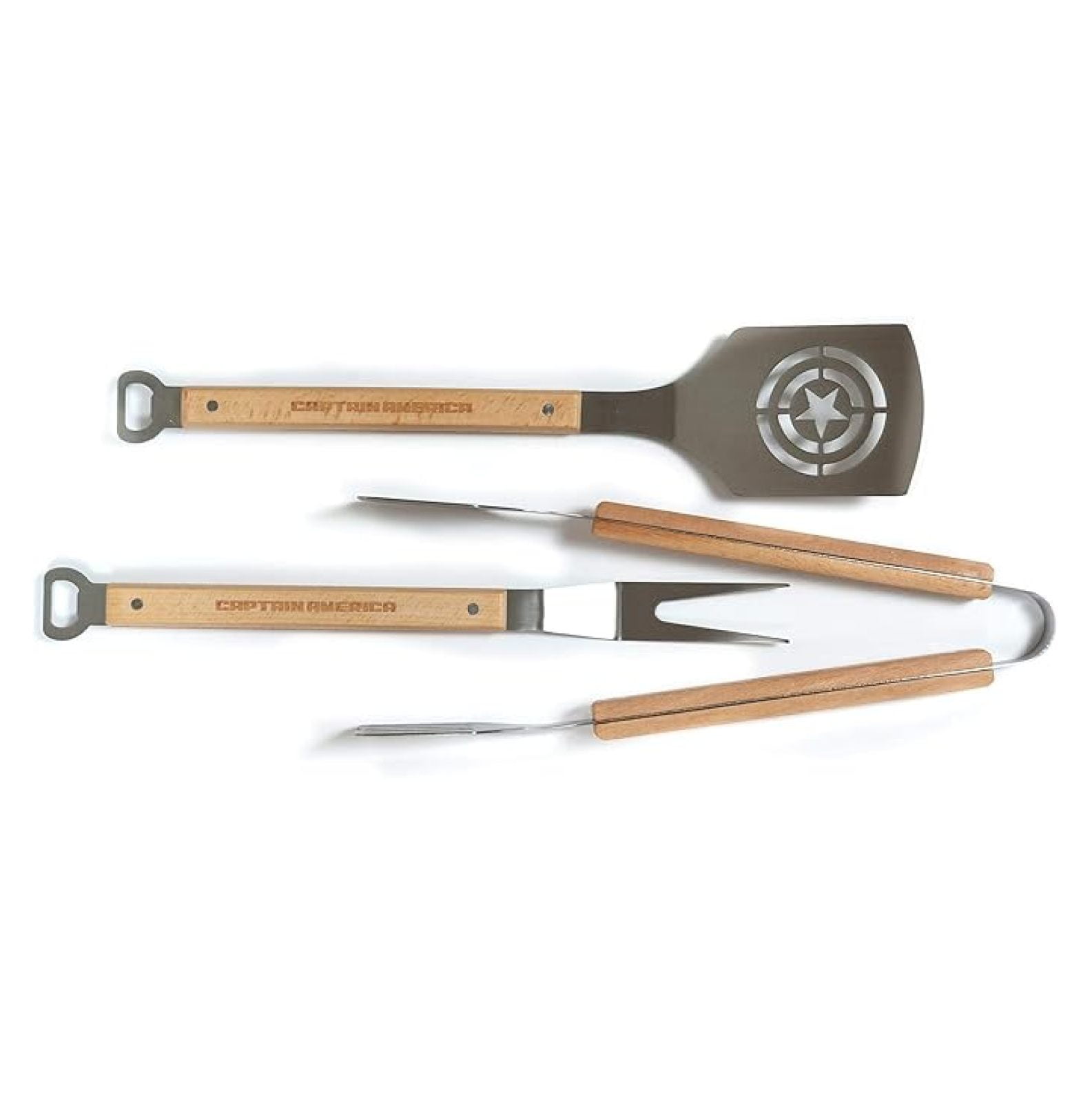 BBQ Grill Utensil Set 3 Piece - Stainless Steel Spatula, Fork, Tongs ...