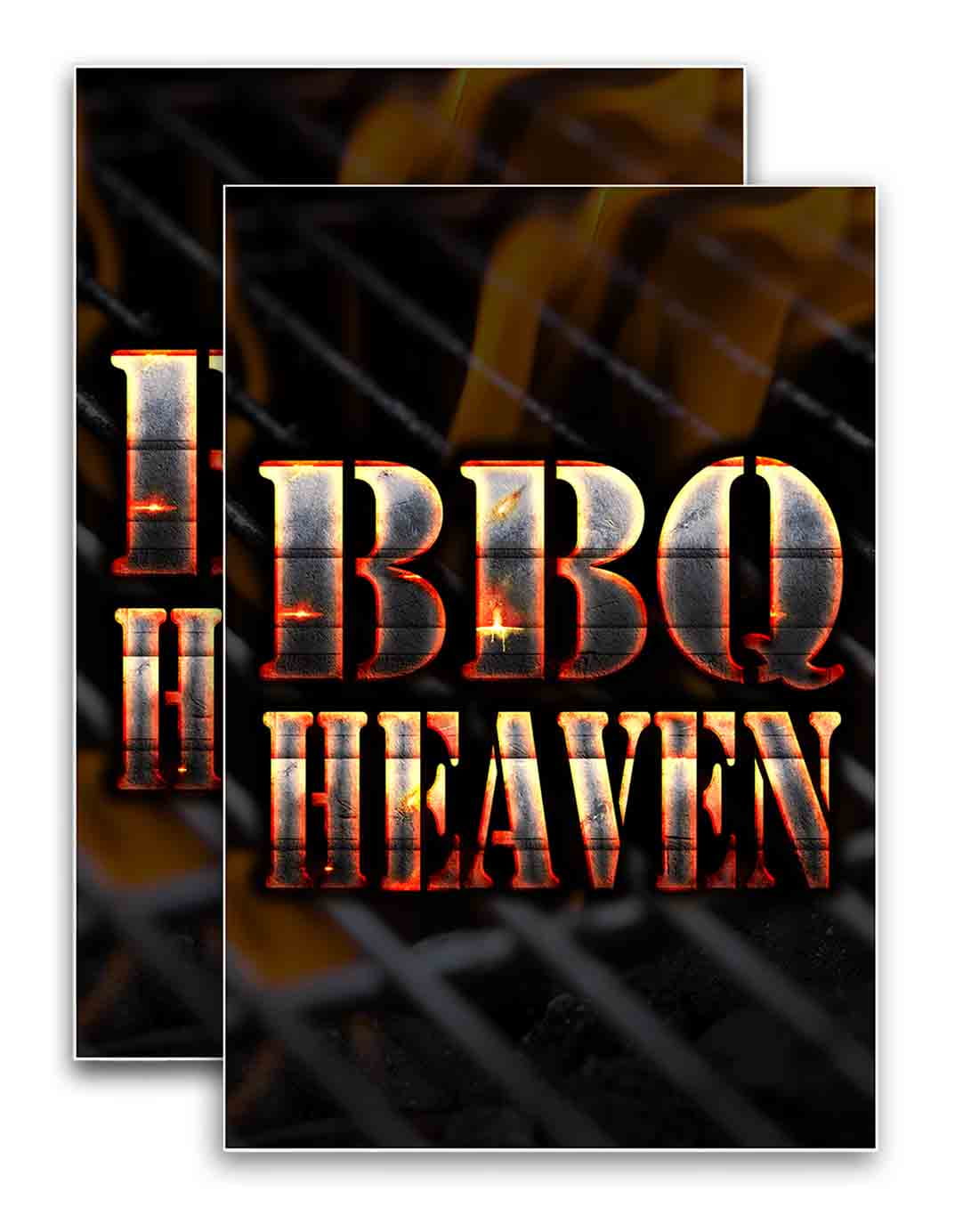 BBQ Heaven (24" X 36") Vinyl Decal Only (Pack of 2) |Sign|Sticker ...