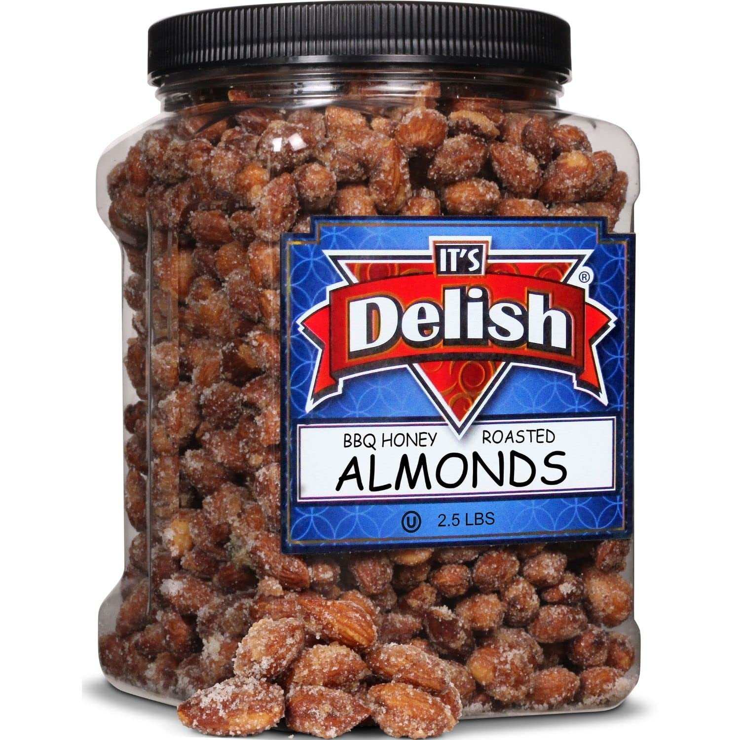 BBQ Honey Roasted Almonds by It's Delish, 2.5 LBS Reusable Jumbo ...