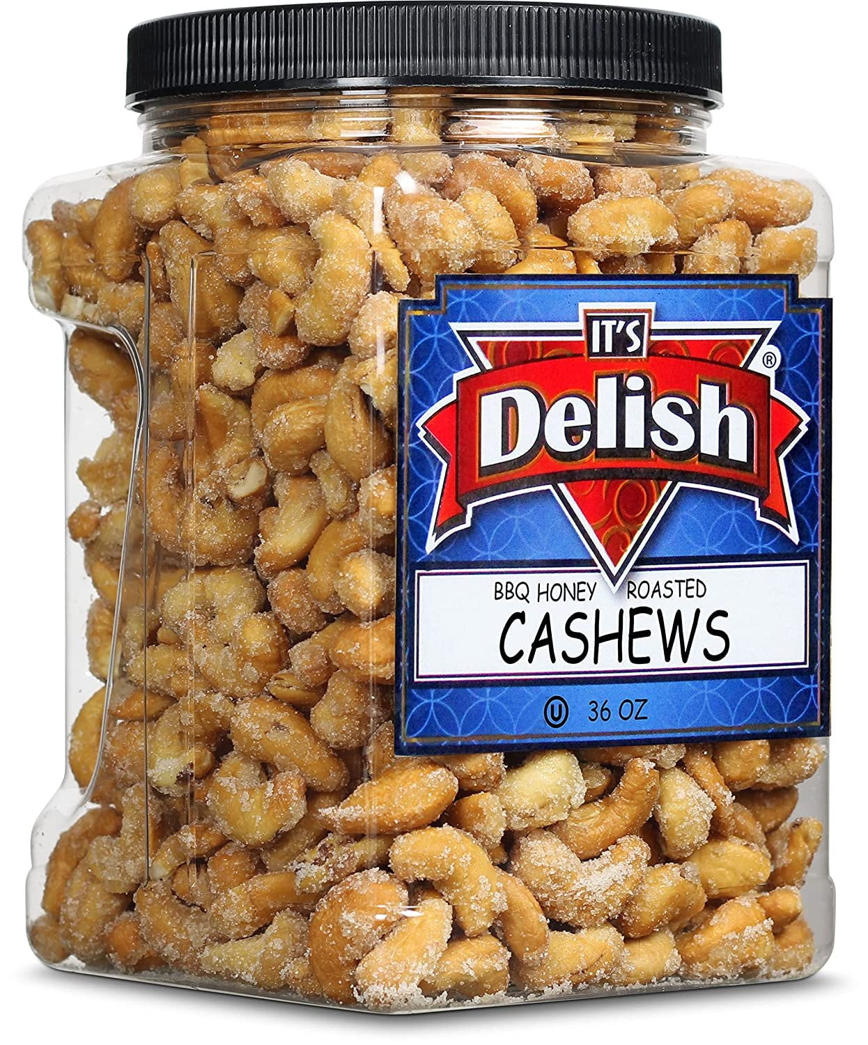 BBQ Honey Roasted Cashews by It's Delish, 36 Oz Reusable Jumbo ...