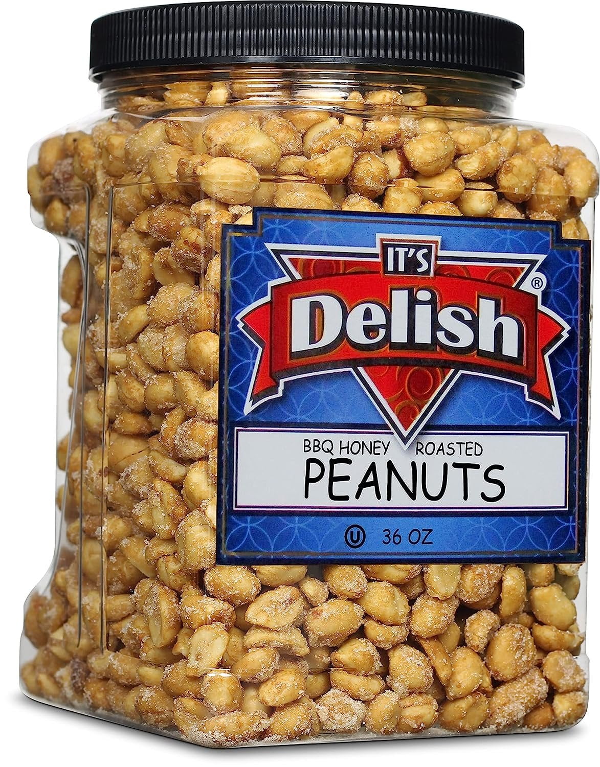 BBQ Honey Roasted Peanuts by It's Delish, 36 Oz Reusable Jumbo ...