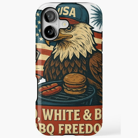 BBQ King Bald Eagle Freedom Red White Brew iPhone Case 17 to 11 Pro Max ...