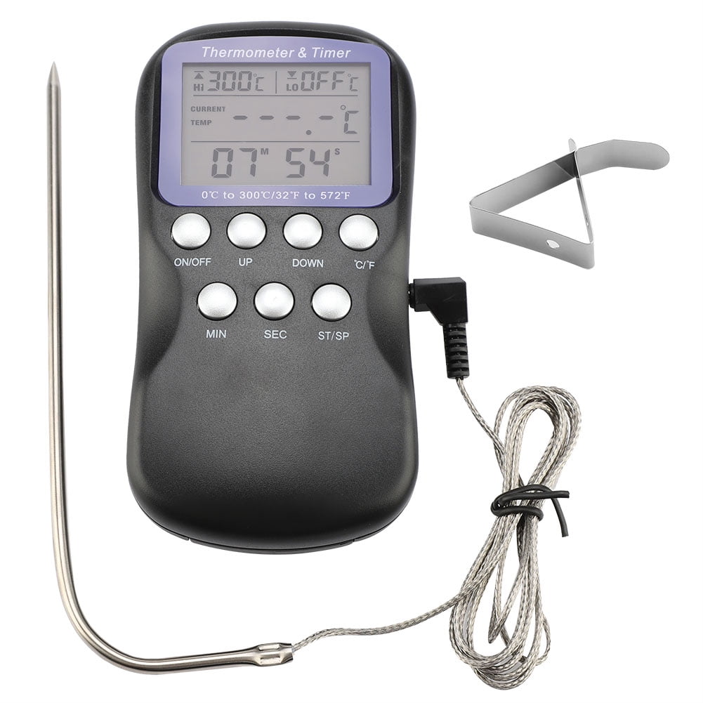 BBQ Kitchen Food Thermometer: Precise Temp Readings With Timer, Safe ...