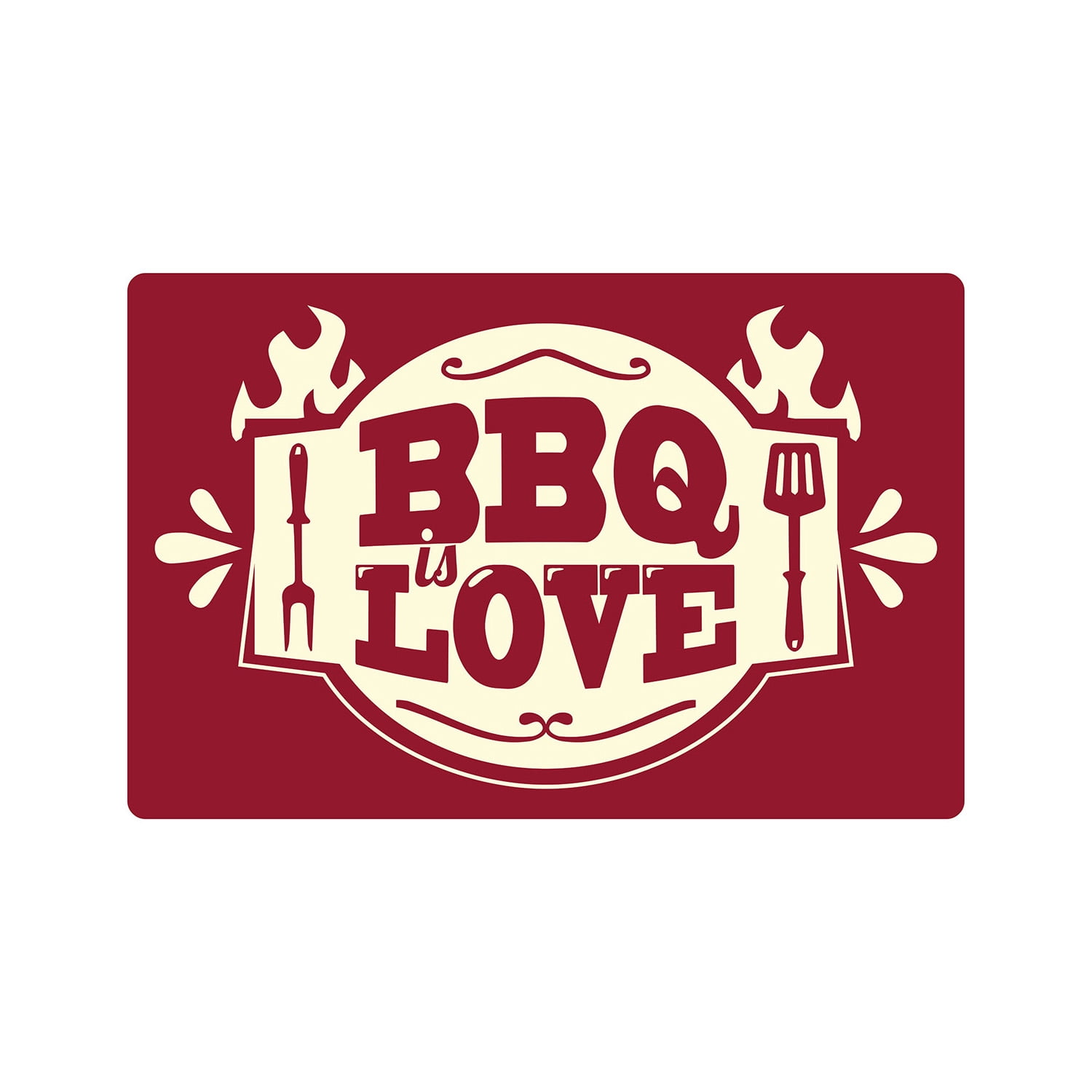 BBQ LOVE Decal summer food party grill barbeque grill chef cook ...