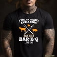 BBQ Lover Pig Chicken Cow Barbecue Grill Design For Meat T-Shirt ...