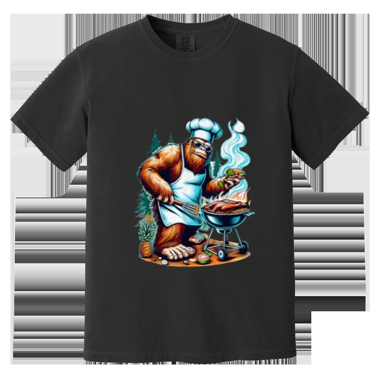 BBQ Master Bigfoot Chef Grill Cookout Graphic Comfort Color T-Shirt ...