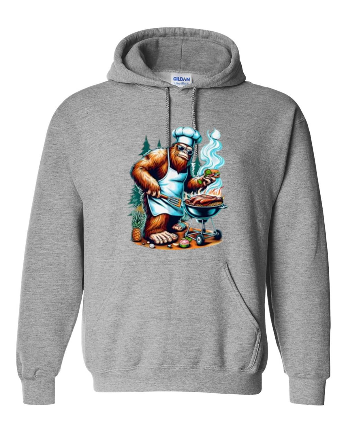 BBQ Master Bigfoot Chef Grill Funny Summer Cookout Graphic Hoodie, for ...