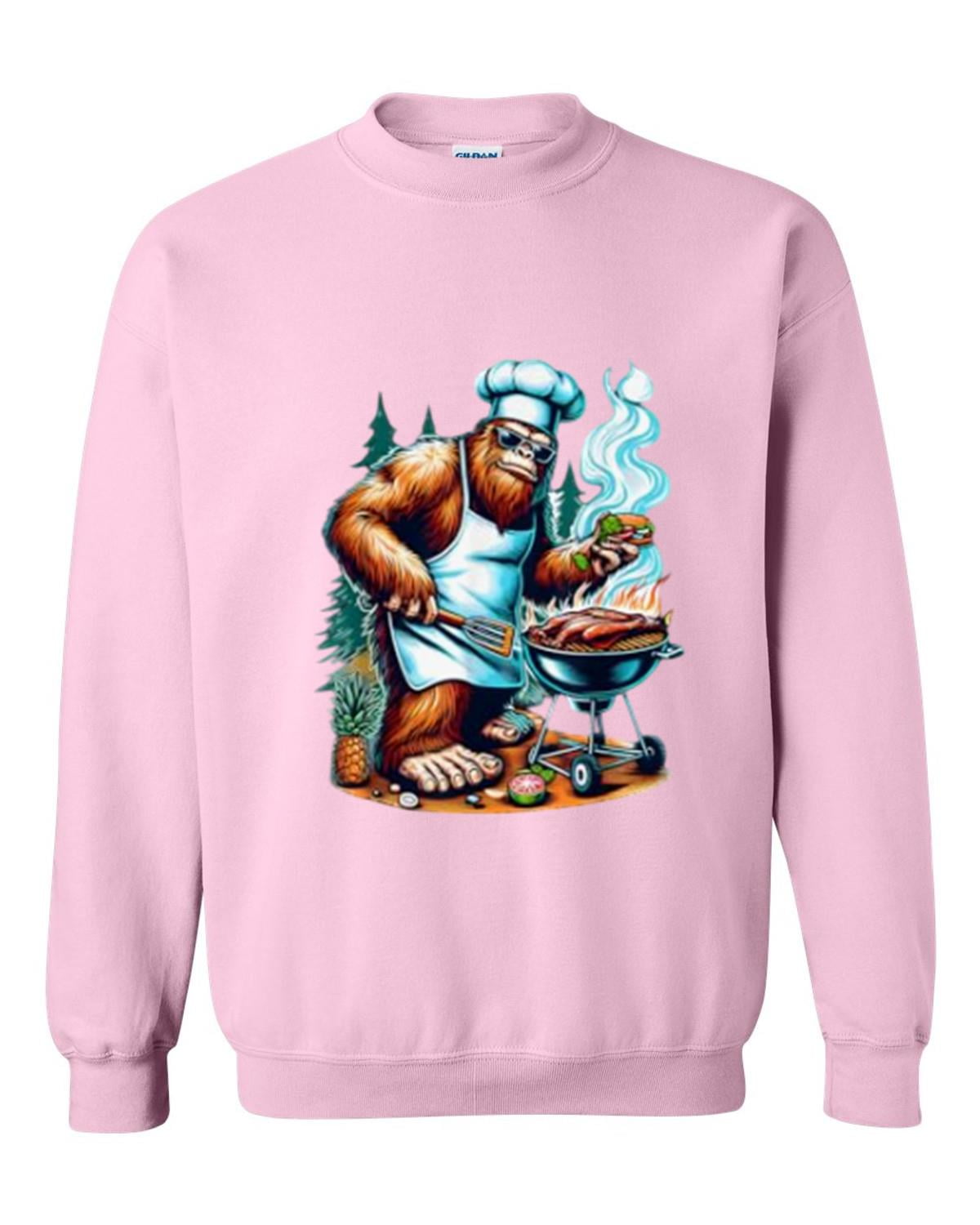 BBQ Master Bigfoot Chef Grill Funny Summer Cookout Graphic Sweatshirt ...