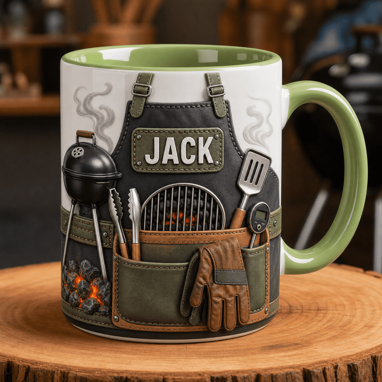 BBQ Master Dad Custom Mug, Personalized Accent Mug for Father’s Day ...