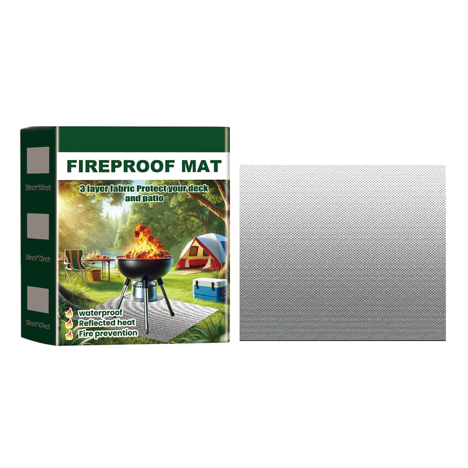 BBQ Mat & Fire Mat Fire Mat Square Fireproof Mat Under Grill Mat Pad ...