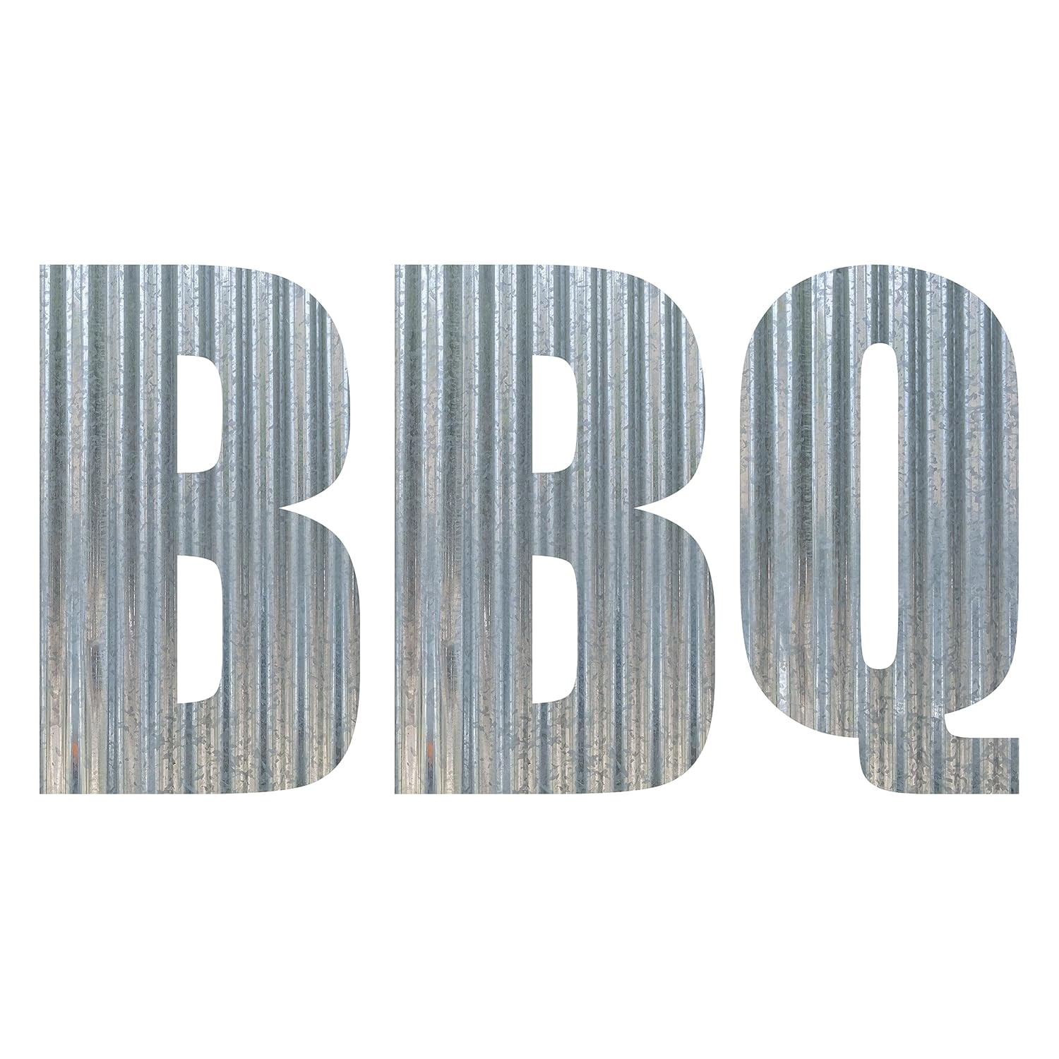 BBQ Metal Letters Corrugated Galvanized Metal Word Business Sign Home ...