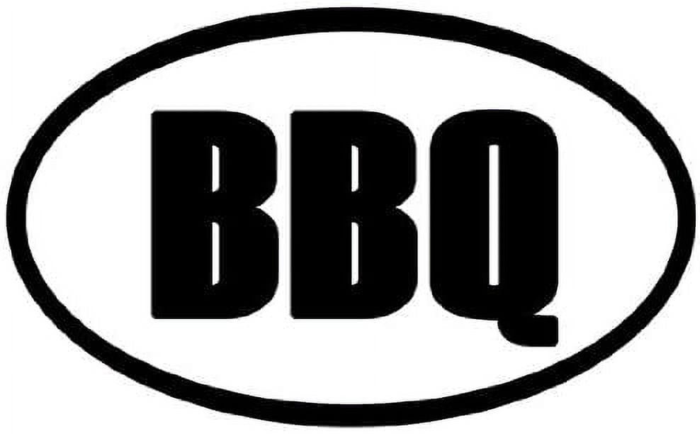 BBQ Oval Bumper Sticker barbecue cook euro decal 7" X 4" - Walmart.com