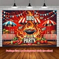 BBQ Party Backdrop Red Stripe Glitter Grill Birthday Background ...